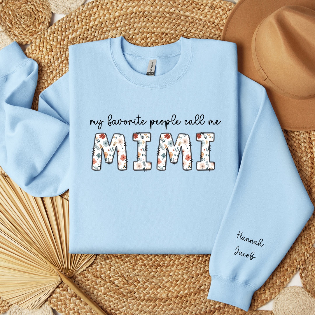 Mimi Sweatshirt Personalized With Kids Names on Sleeve Mimi Sweater ...