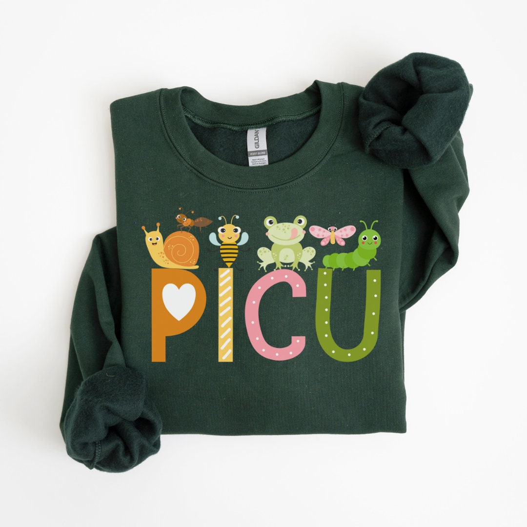 Pediatric Intensive Care Unit Nurse Sweatshirt Animals PICU Rn Pullover ...