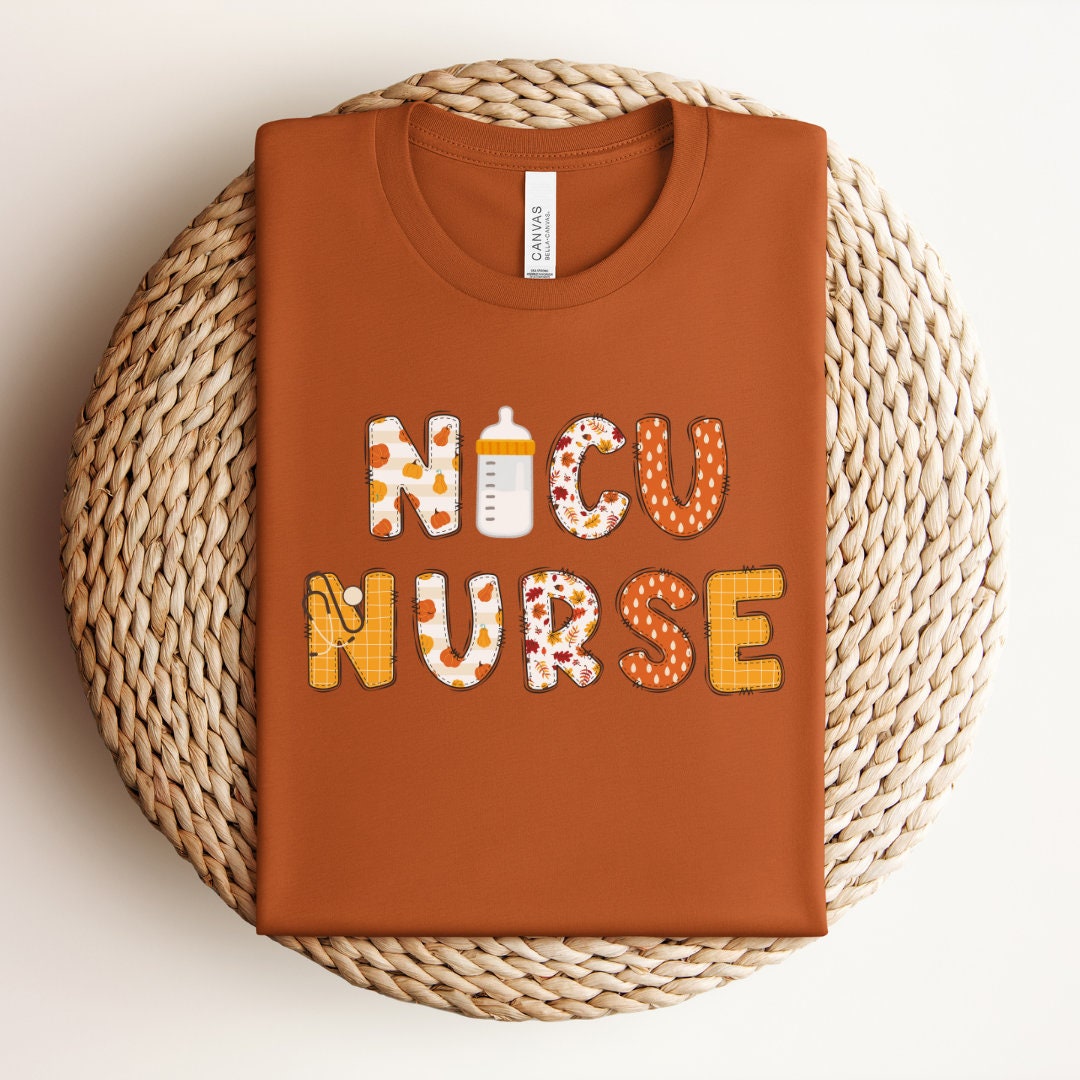 NICU Nurse Shirt Fall Cute Neonatal ICU Nurse Tshirt Autumn Neonatal ...