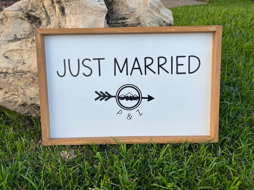 Just Married Sign, Wedding Reception Sign, Elopement Sign, Personalized ...