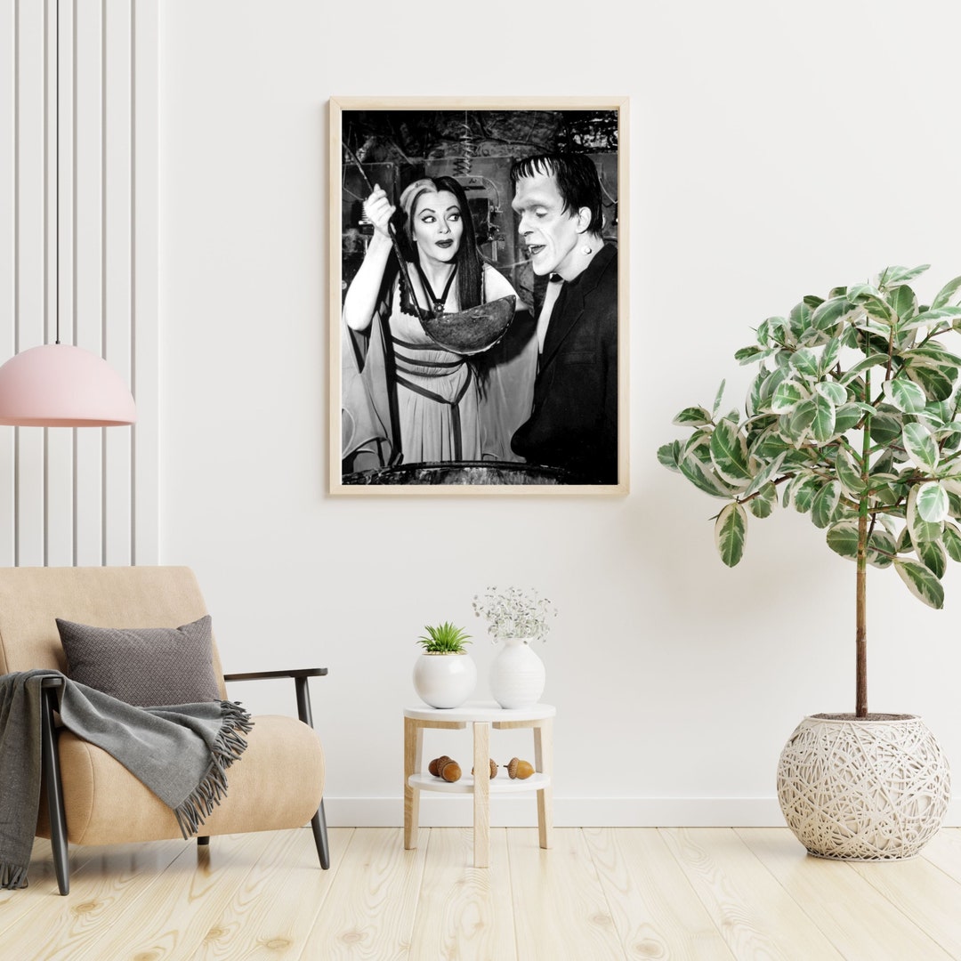 Lily & Herman Munster | Black and White Vintage Photo | Classic TV Show ...
