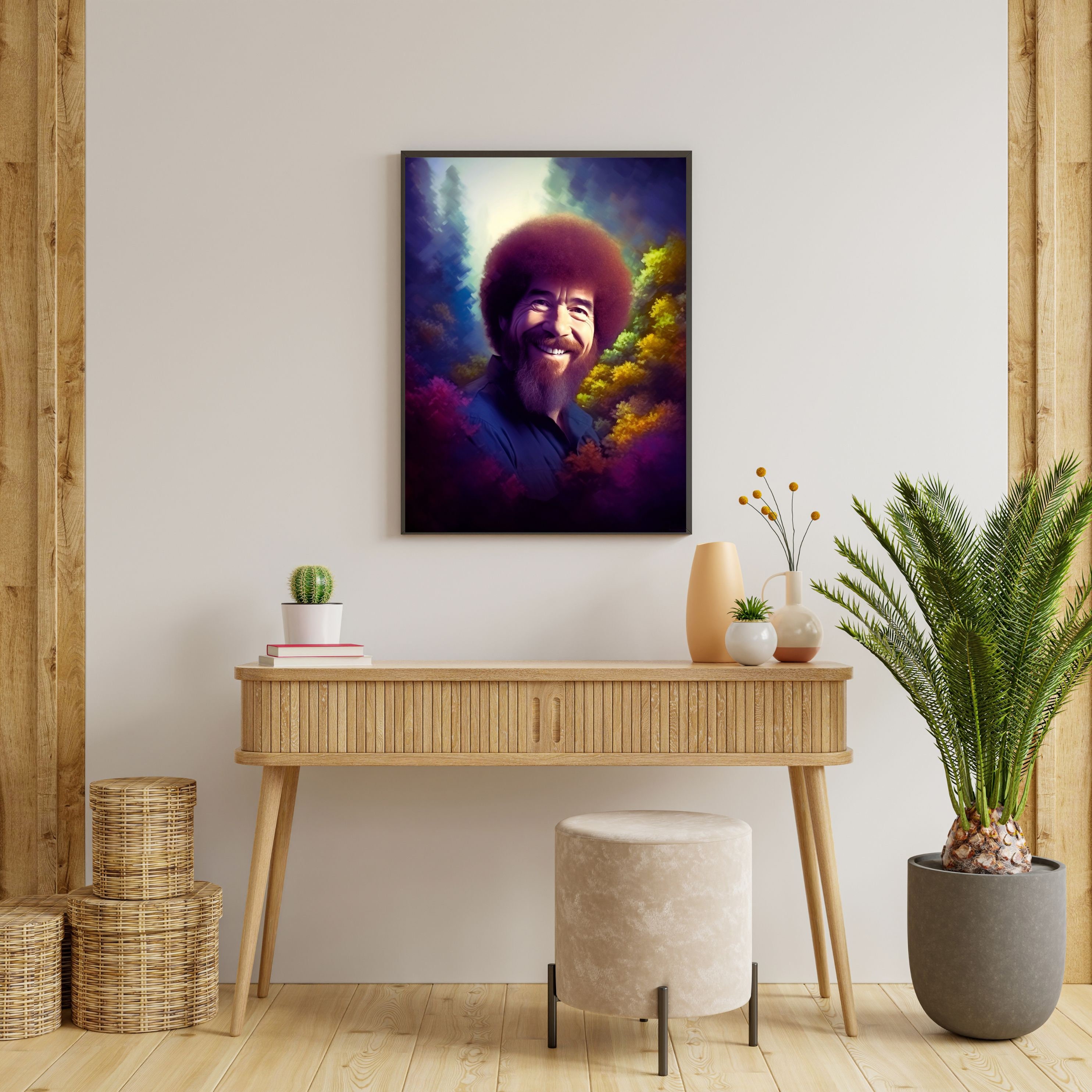 Bob | Vintage Portrait of Bob Ross Artist in Forest | Digital Download ...