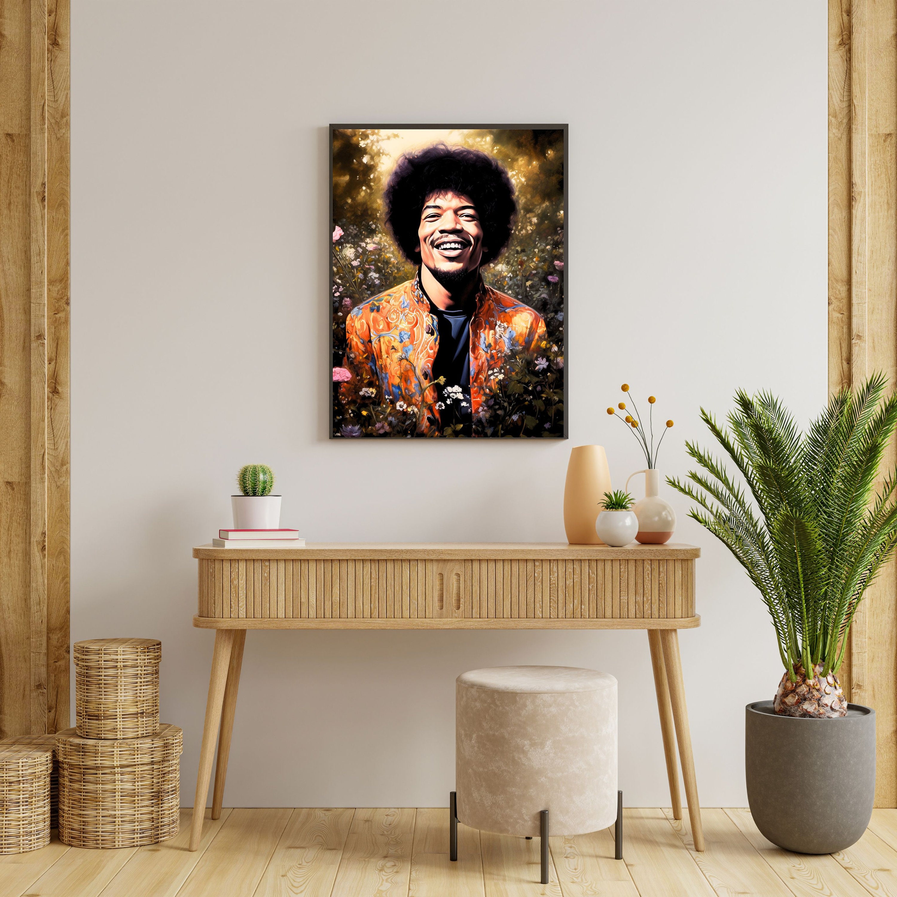 Jimi | Vintage Portrait of Jimi Hendrix in Field of Wildflowers ...