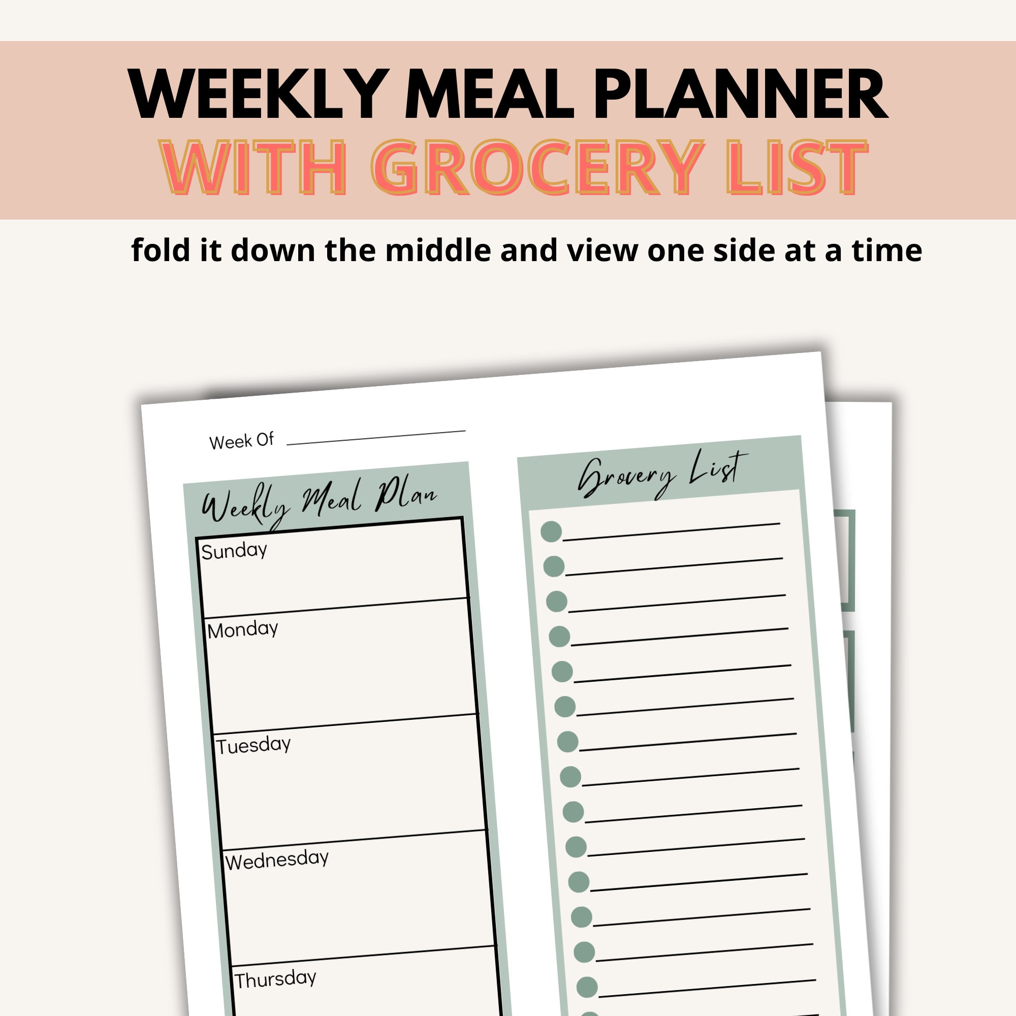 Meal Planner Bundle for Busy Moms, Meal Planner Printable, Meal Plan ...