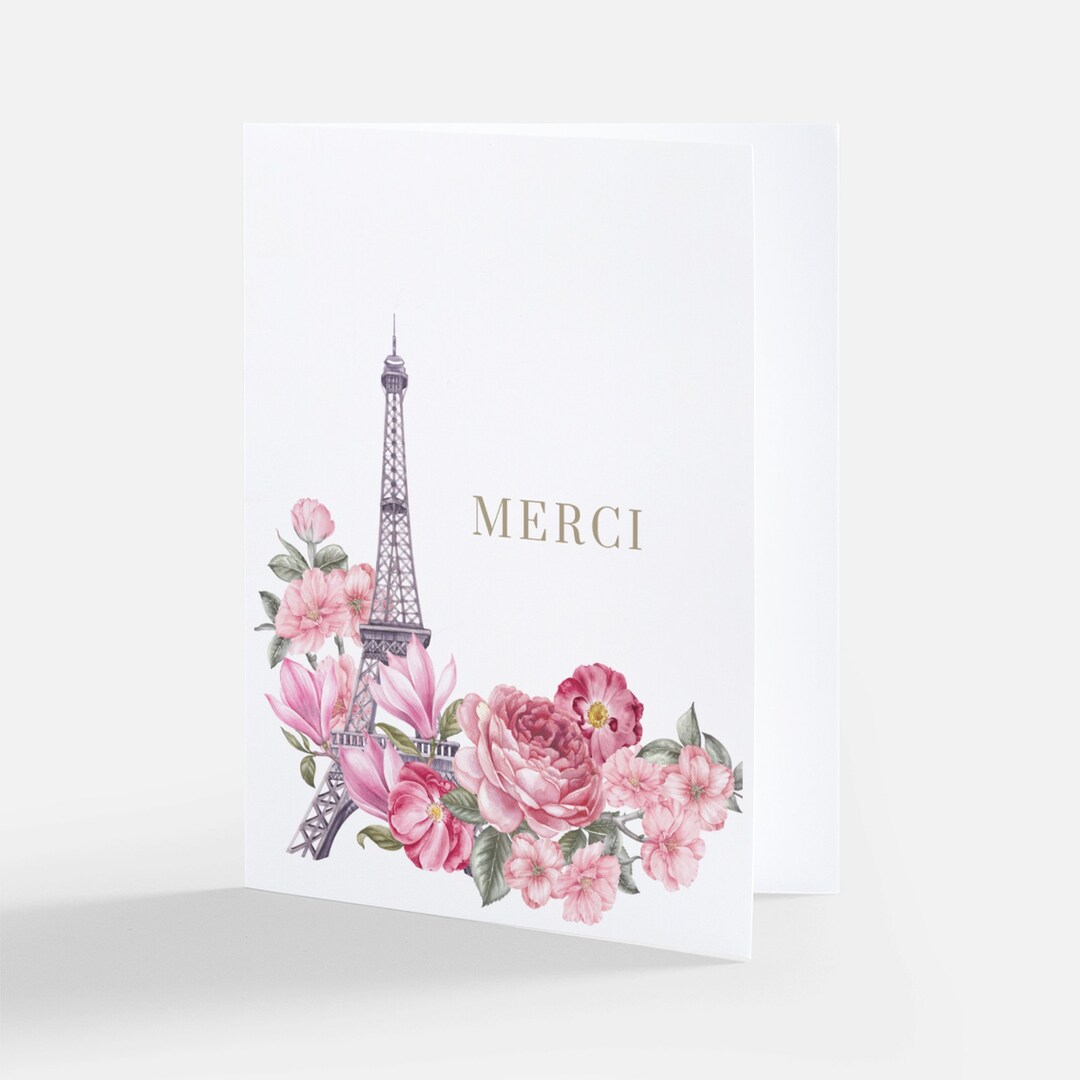 Thank You 'merci' Gift Card - Etsy