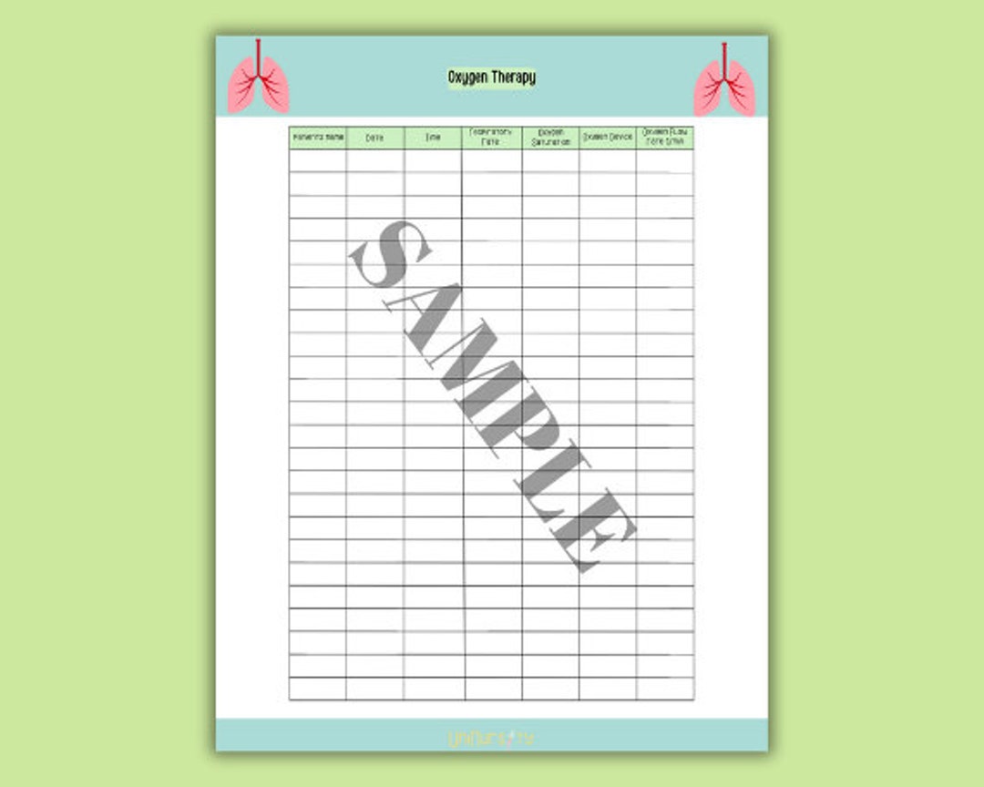 Oxygen Therapy Log - Etsy