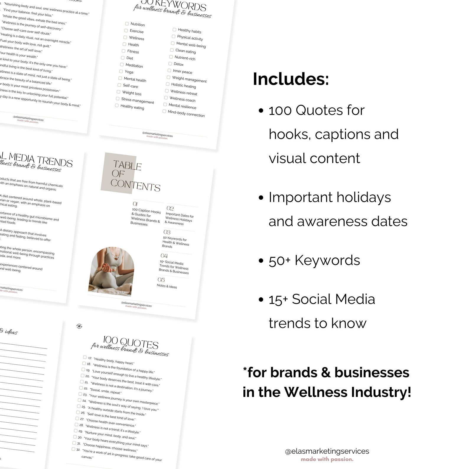 100+ Wellness Caption Hooks, Quotes, & Keywords for Social Media - Etsy