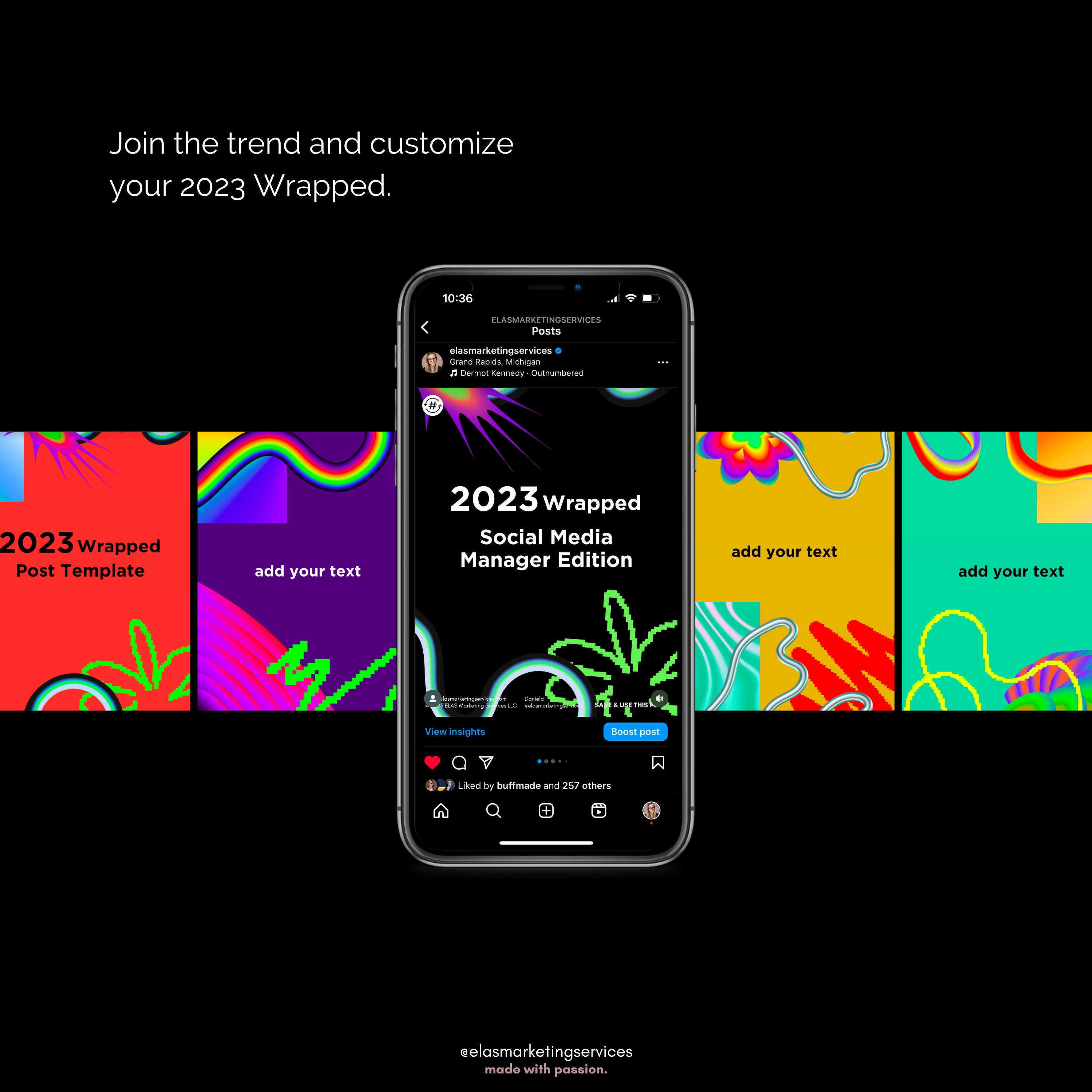 2023 Wrapped Social Media Post Template - Etsy