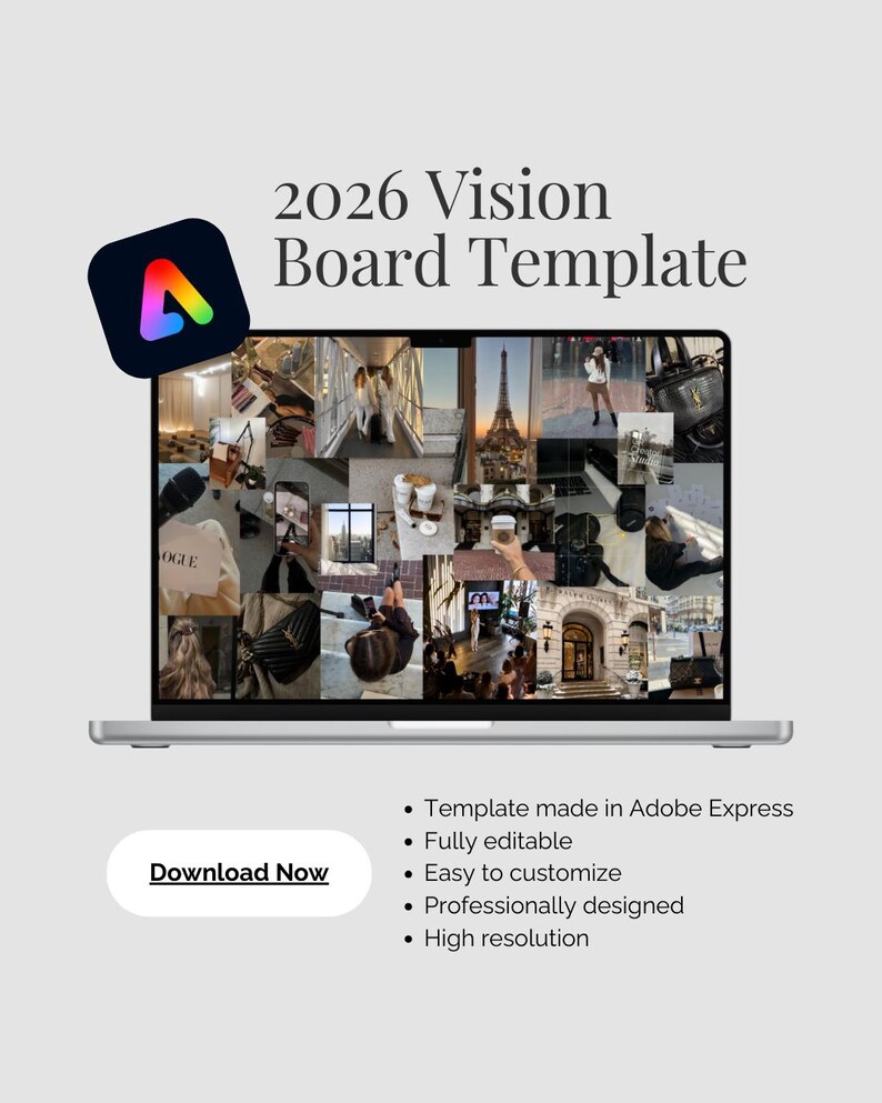 2026 Vision Board Collage Template | Adobe Express Template - Etsy