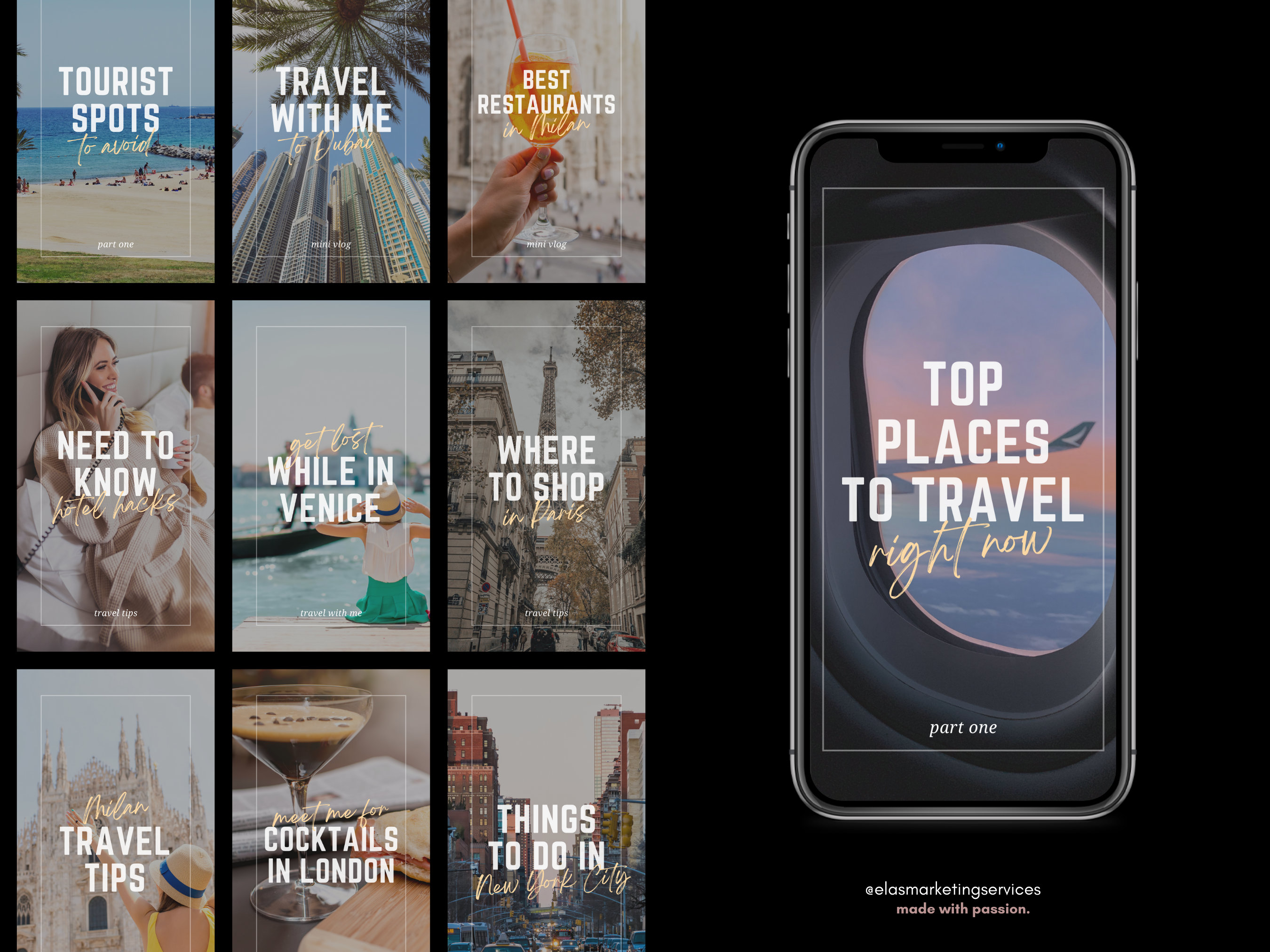 Instagram Reel Cover Templates | 30 Editable Reel Covers for Travel ...