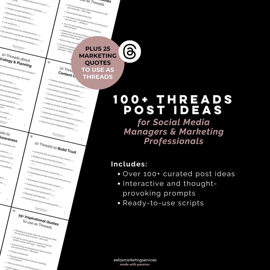 100+ Threads Post Ideas for Social Media Managers and Marketing ...