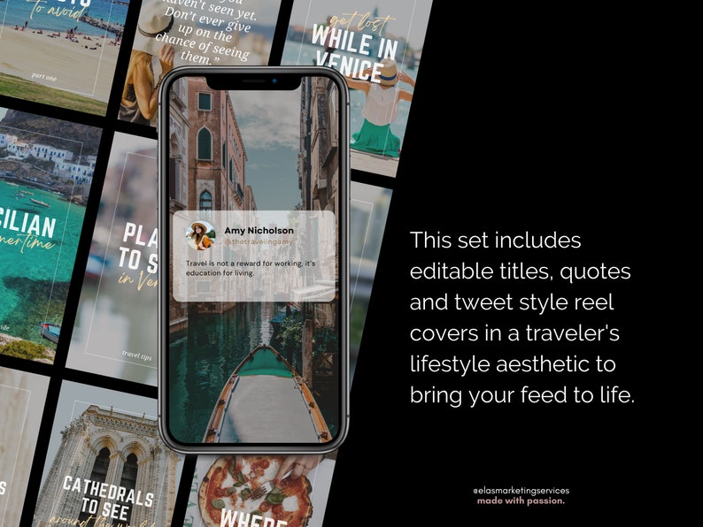 Instagram Reel Cover Templates | 30 Editable Reel Covers for Travel ...