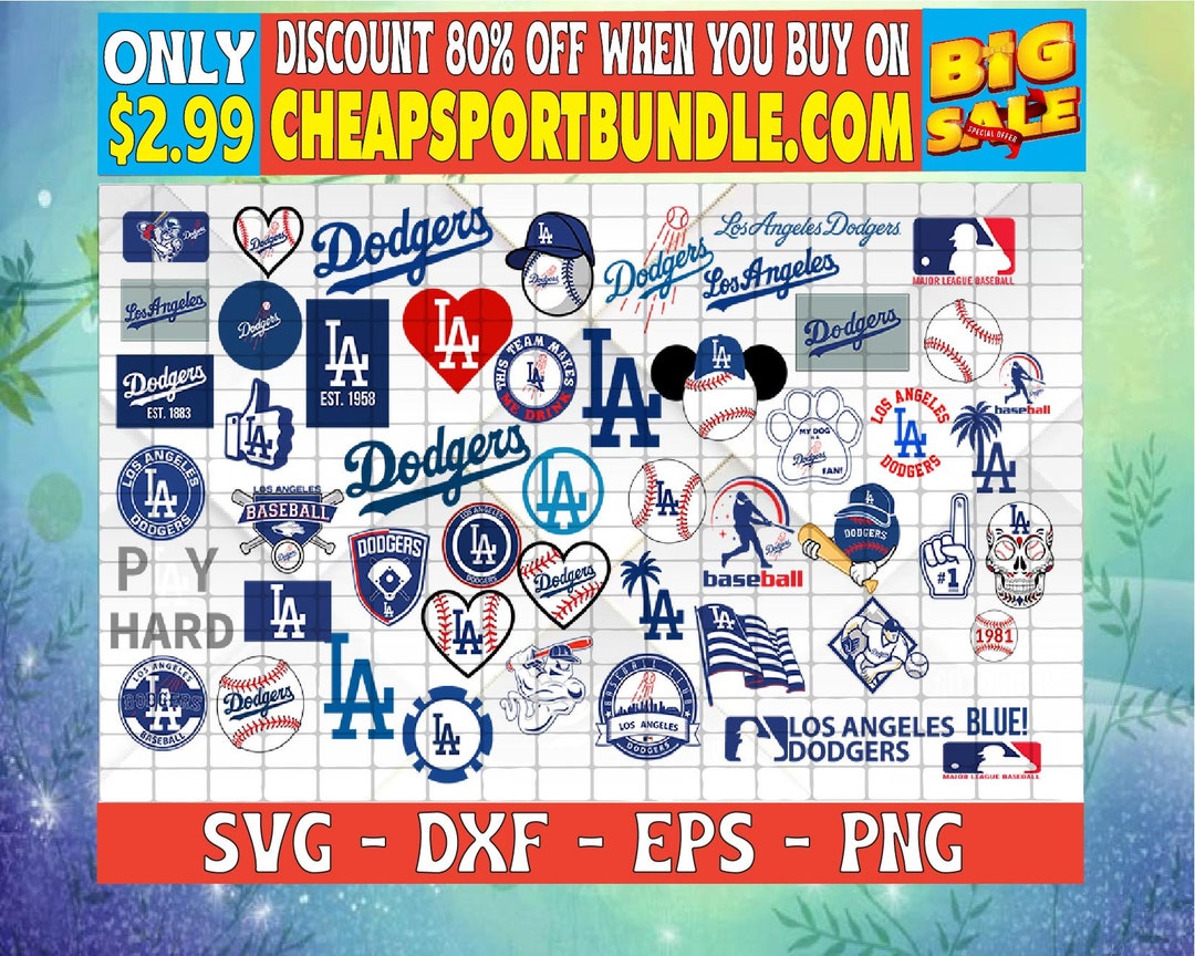 La-dodgers Baseball Team Svg La-dodgers Svg Bundle 55 Files - Etsy