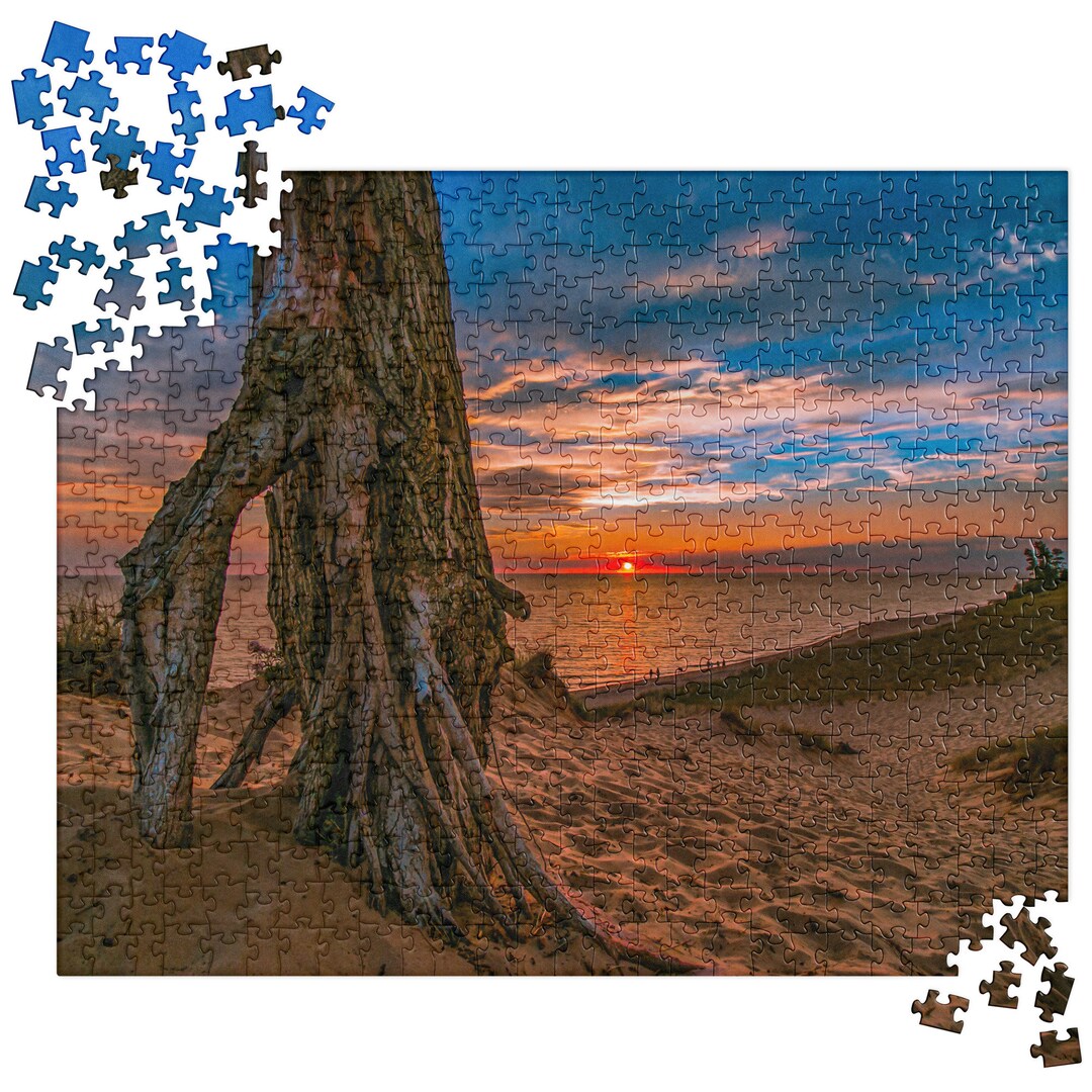 Lake Michigan Sunset Roots Jigsaw Puzzle - Etsy