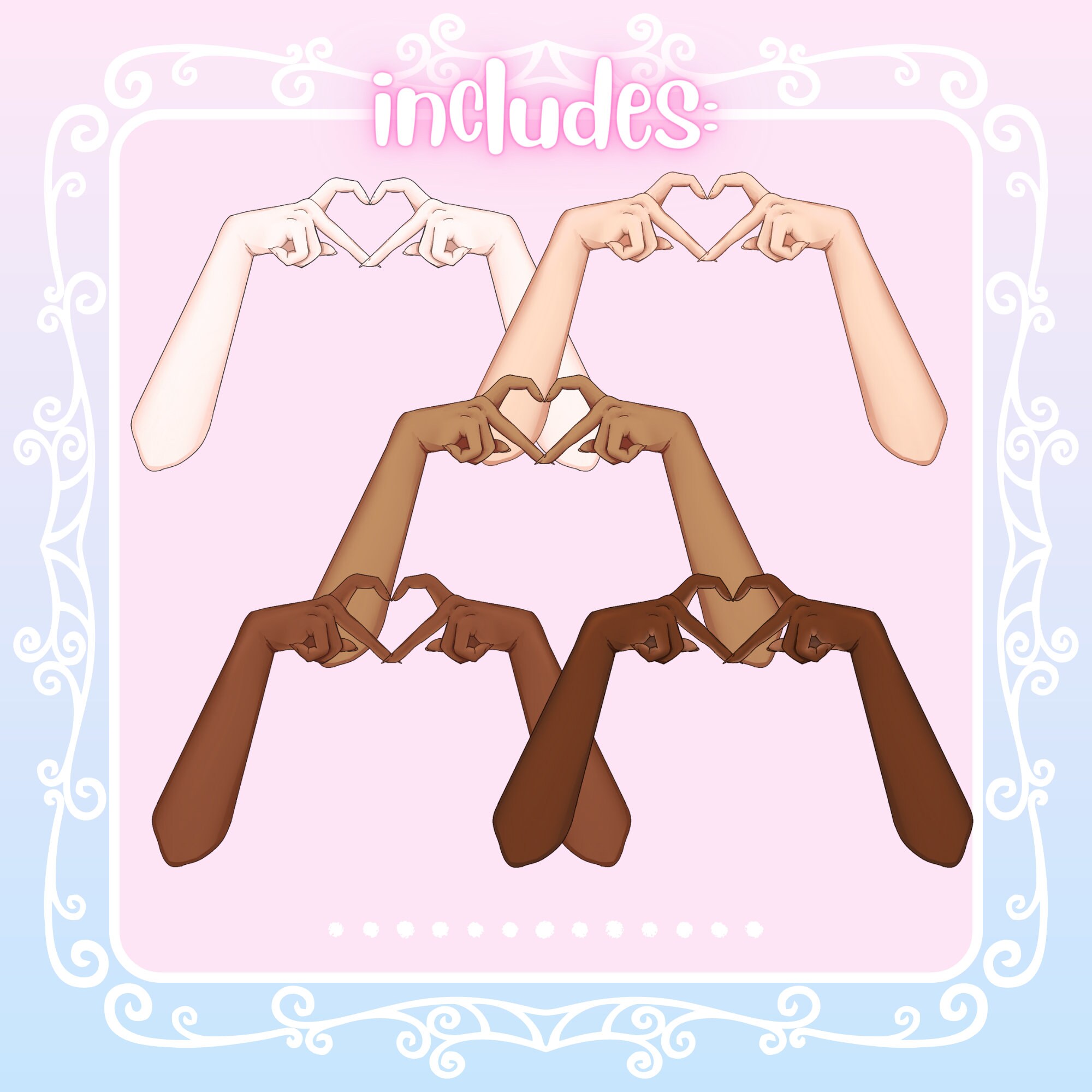 VTUBER Asset - Finger Heart Prop | Twitch | Pngtuber | - Etsy