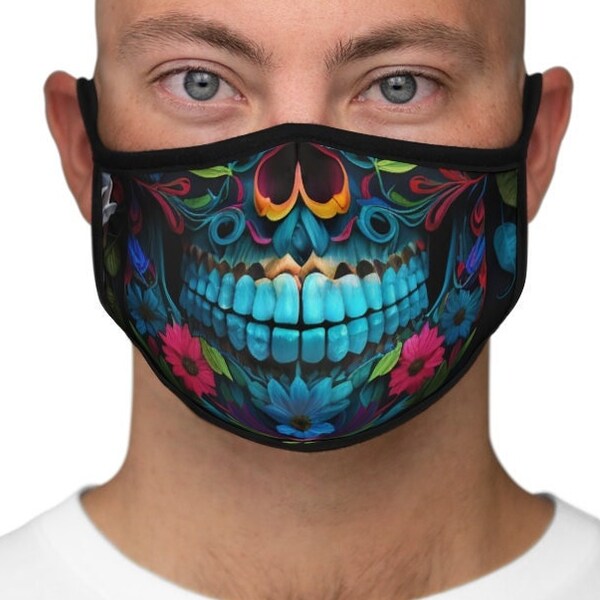 Blue Floral Face Mask - Etsy