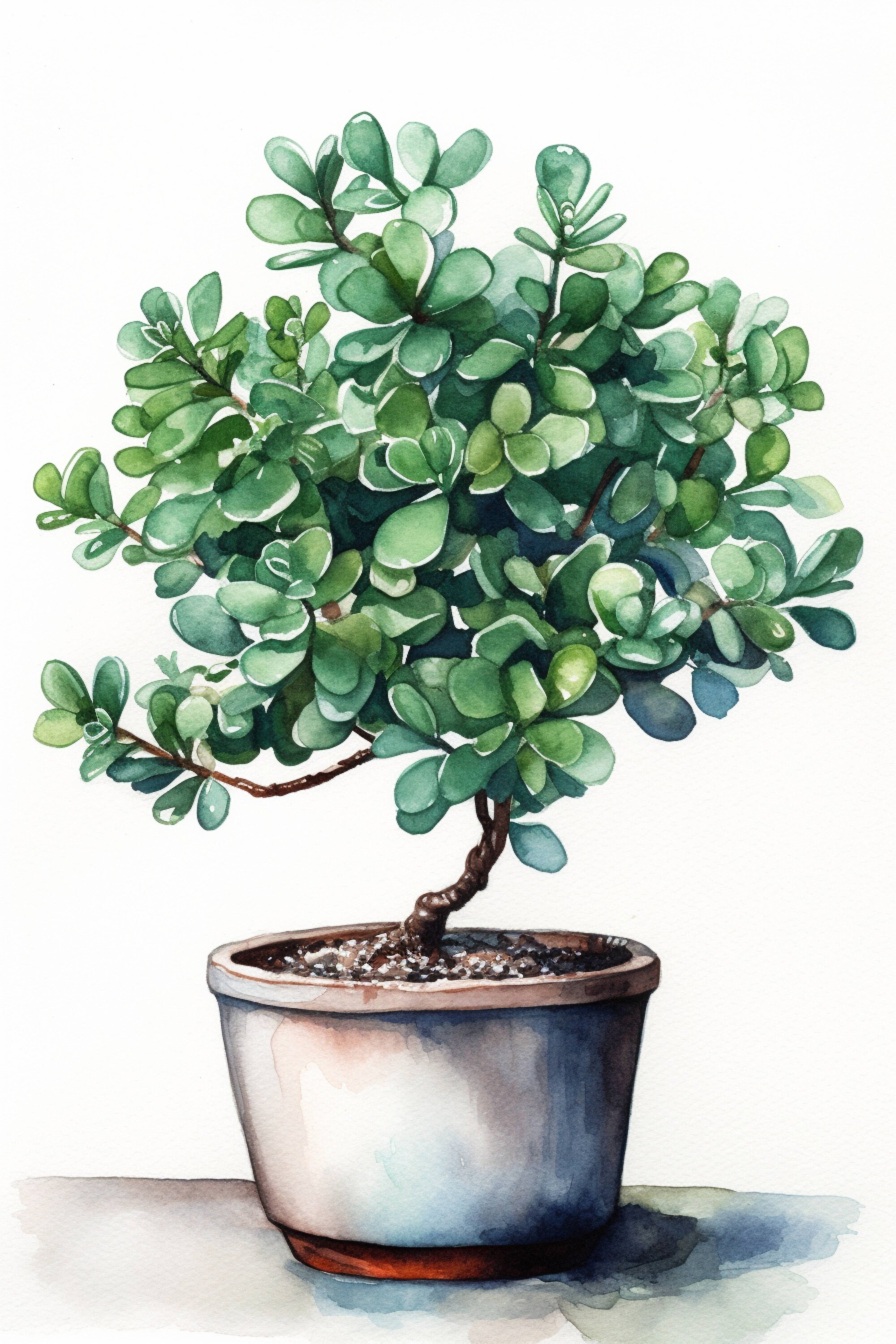 Watercolor Jade Plant, Botanical Art Digital Download - Etsy