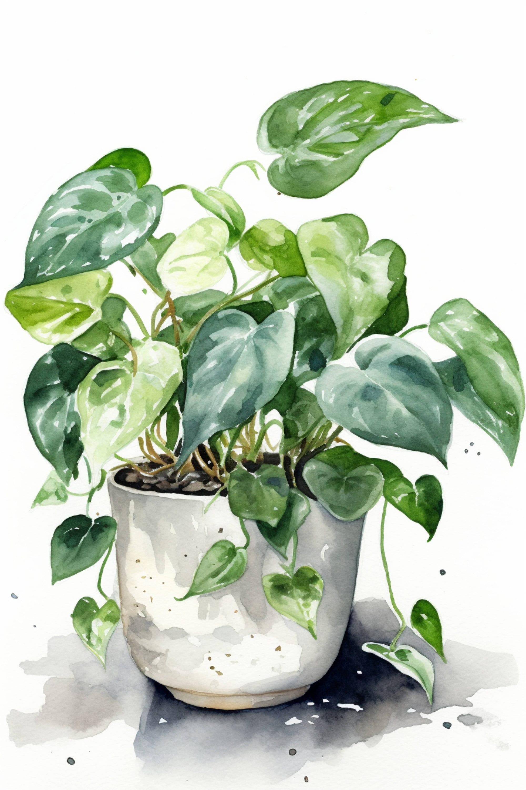 Watercolor Golden Pothos, Digital Download Botanical Art - Etsy