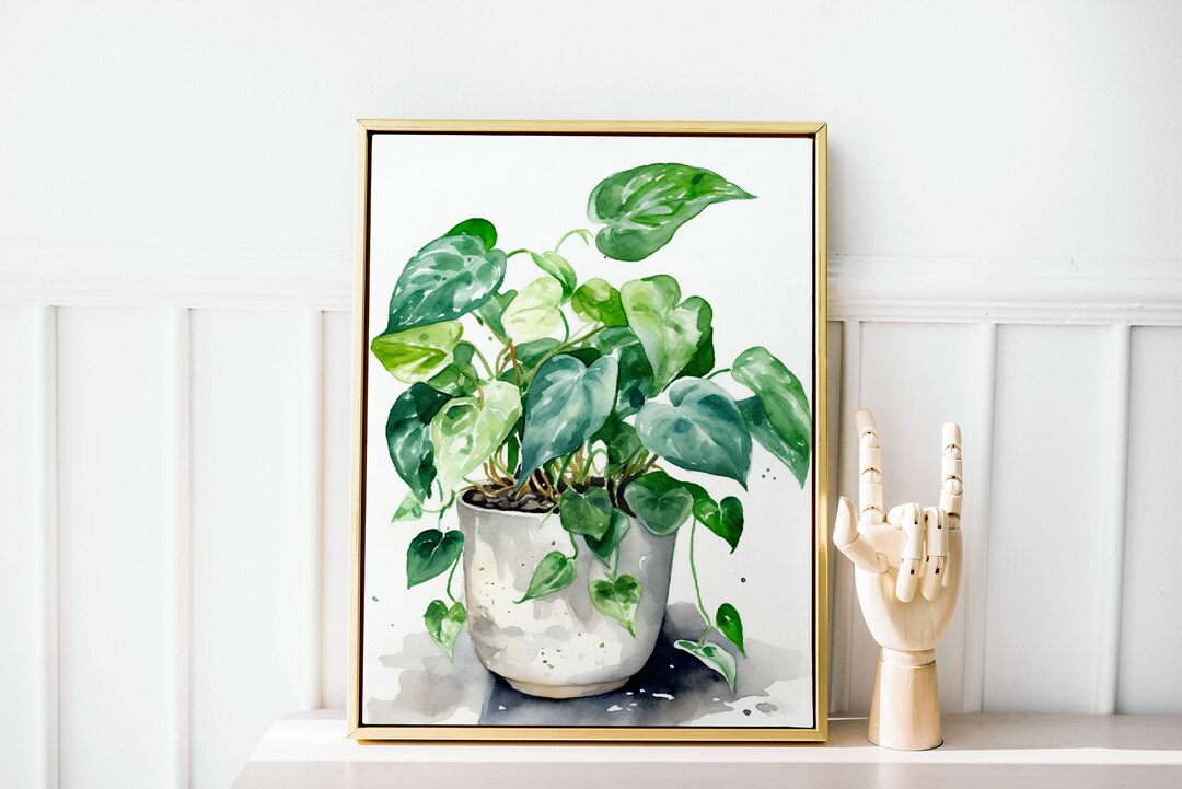 Watercolor Golden Pothos, Digital Download Botanical Art - Etsy