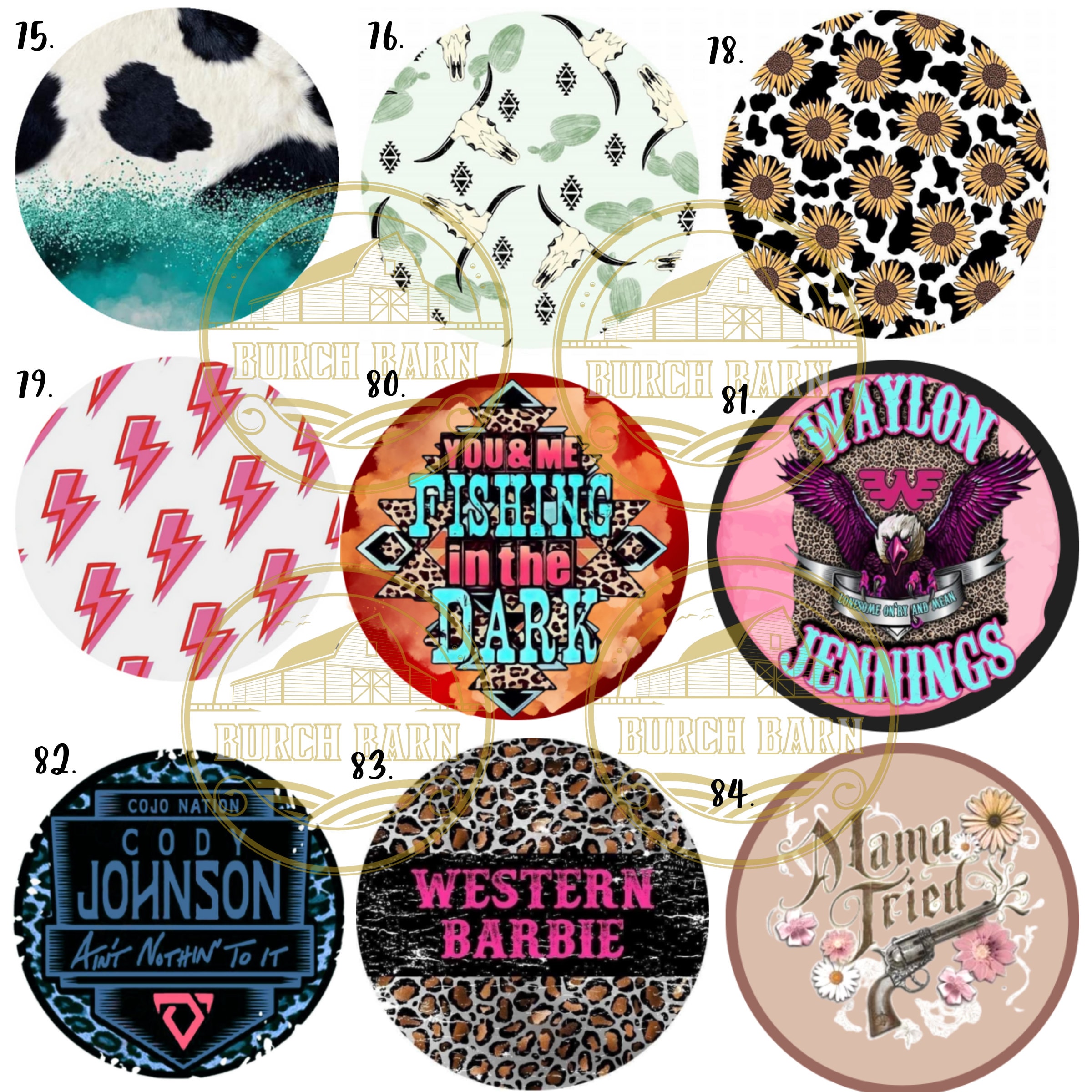 Country & Western Themed Round Car Freshies - Etsy