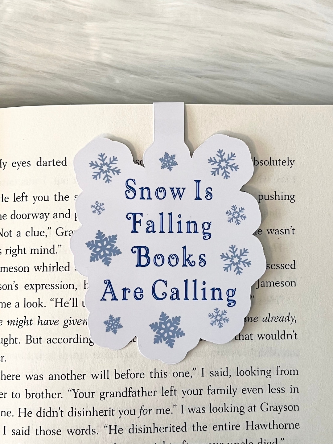 Snow is Falling Books Are Calling Magnetic Bookmark - Etsy