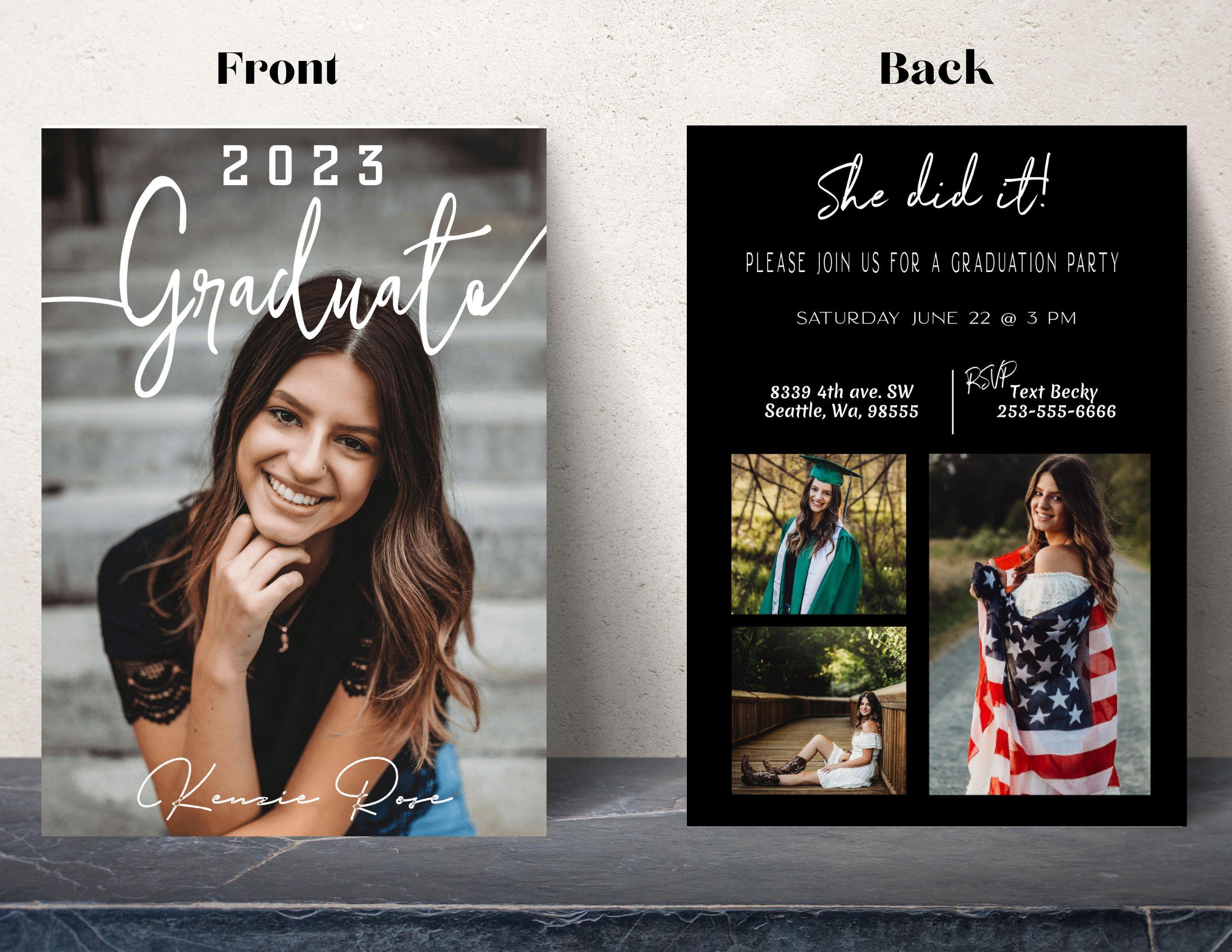 DIY Graduation Announcement/graduation Party Invitation, 5x7 Editable ...