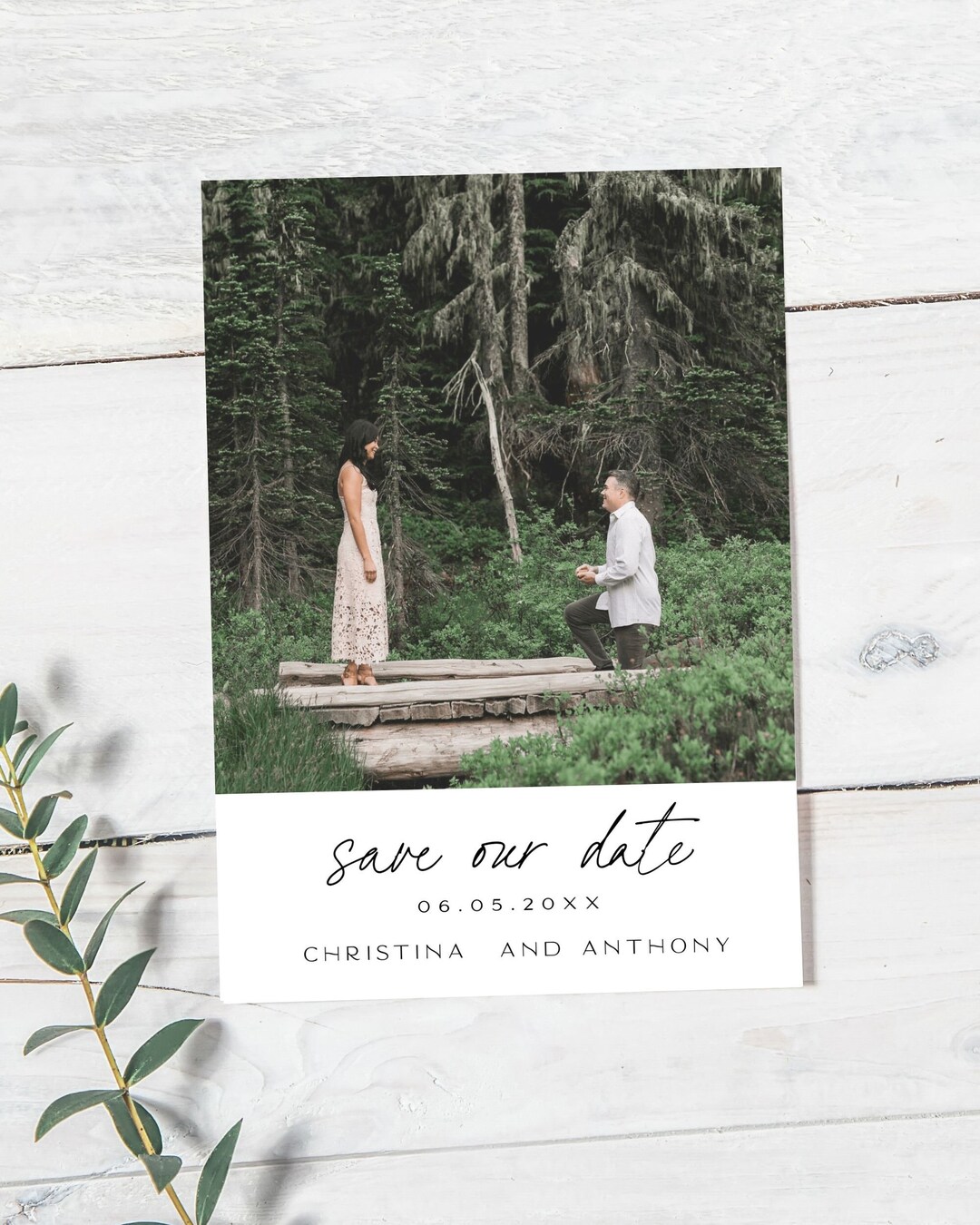 DIY Minimalist 5x7 Save the Date Announcement, Downloadable Template - Etsy