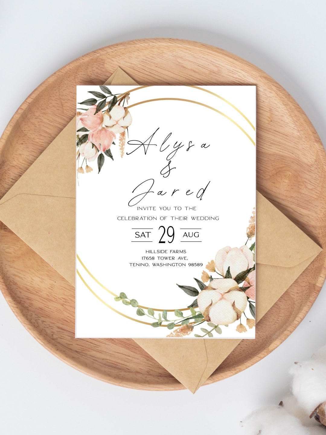 DIY Wedding Invitation, Downloadable and Editable Template, Classic ...