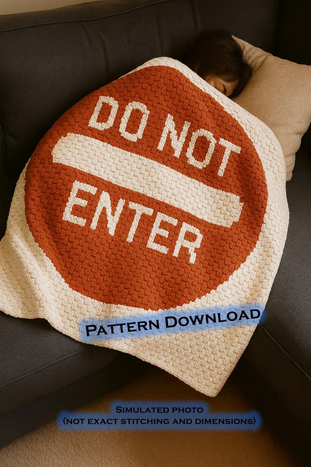 Do Not Enter Sign Crochet Pattern PDF C2C & Graphghan Blanket Design ...