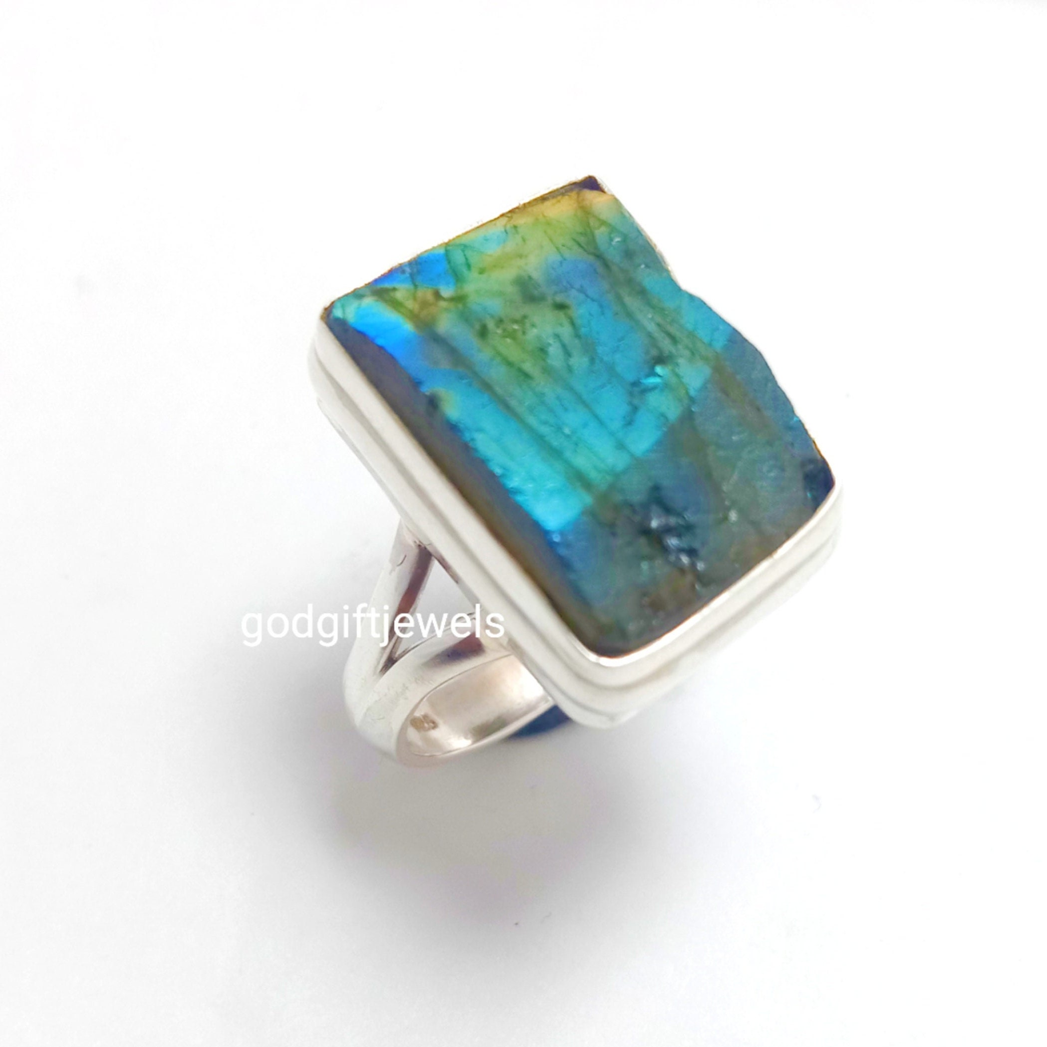Gorgeous Labradorite Statement Ring With Blue Fire Genuine Labradorite ...