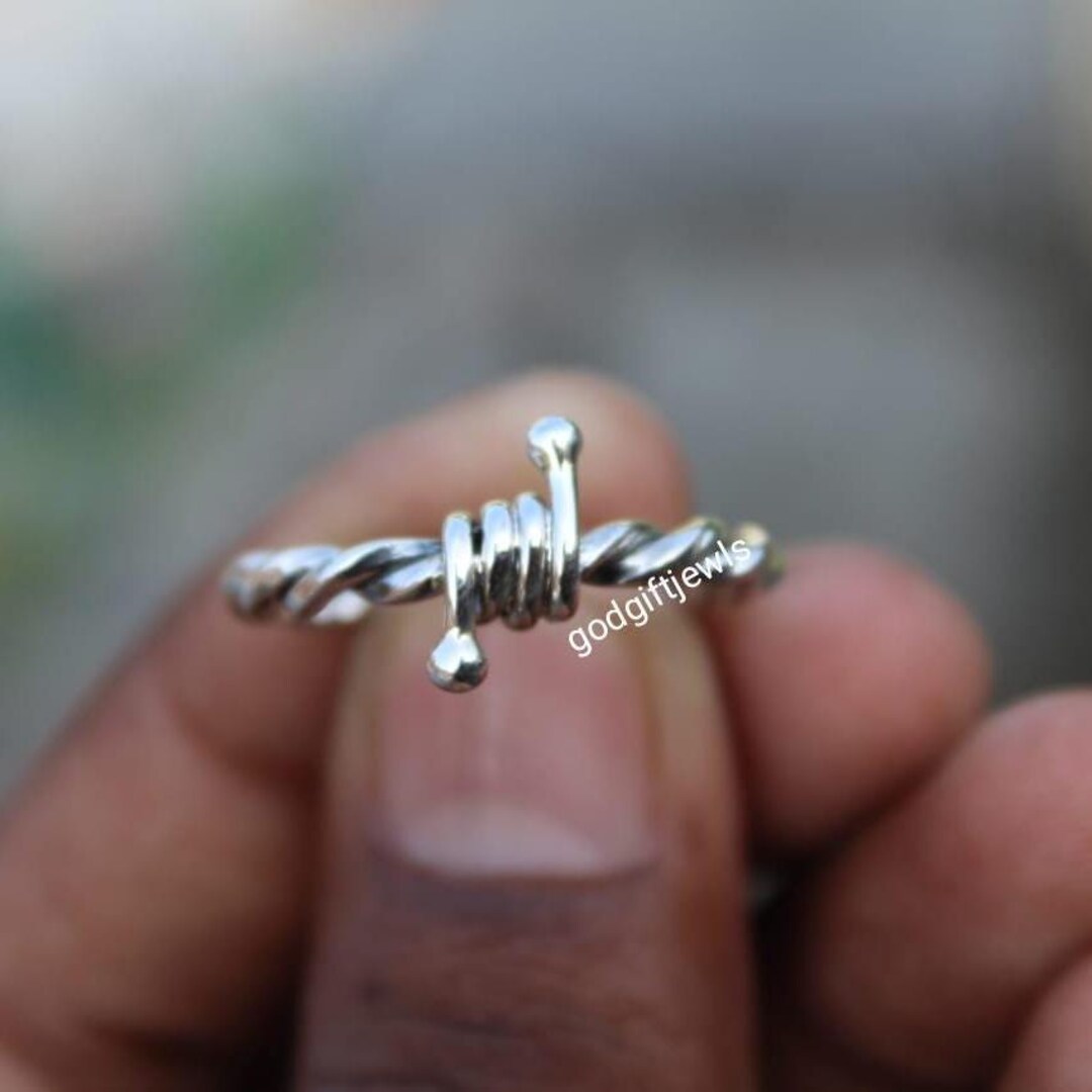 925 Silver Barbed Wire Ring - Edgy Biker Punk Jewelry - Etsy