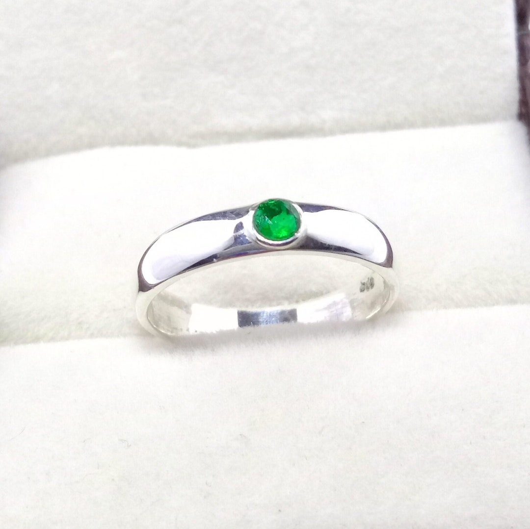 Emerald Promise Ring: Anime Inspired Sterling Silver Ring - Etsy