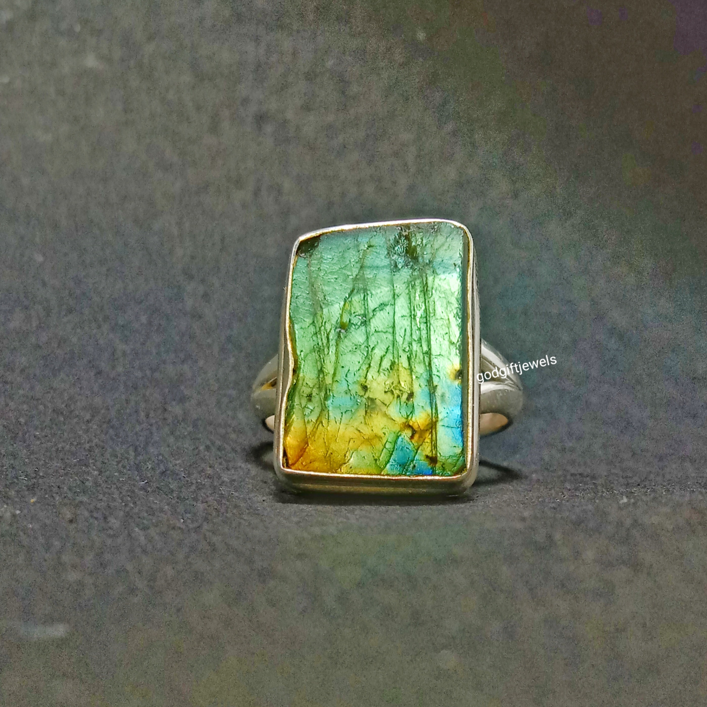 Gorgeous Labradorite Statement Ring With Blue Fire Genuine Labradorite ...