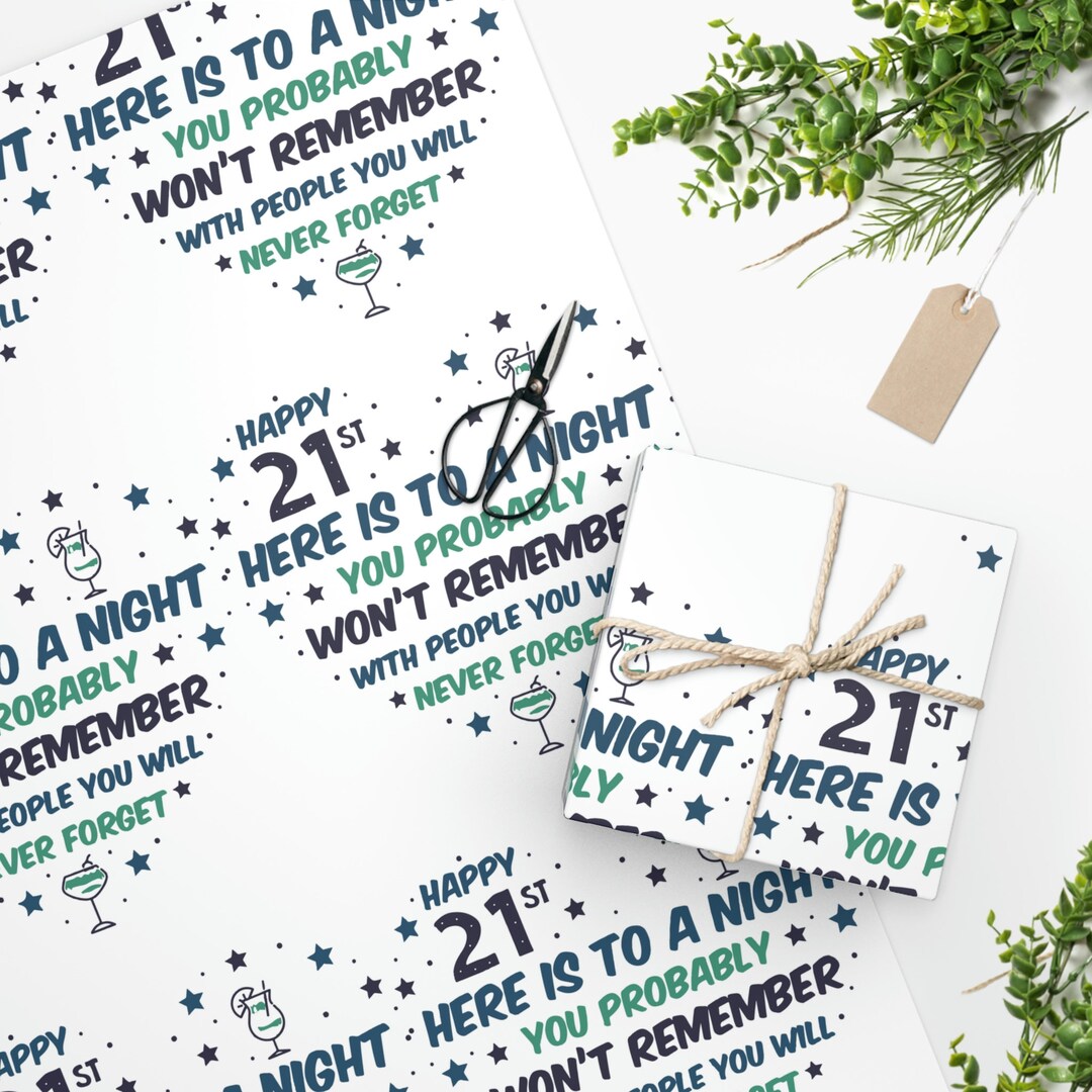 21st Wrapping Paper 21st Birthday Gift Wrap - Etsy