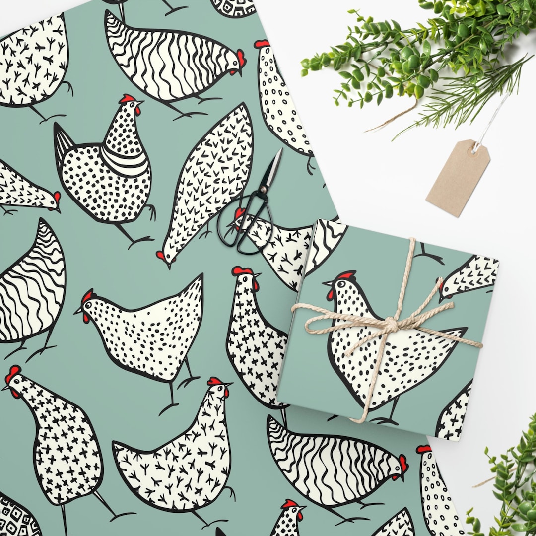 Chickens Wrapping Paper Cute Chickens Gift Wrap Chicken Mom - Etsy