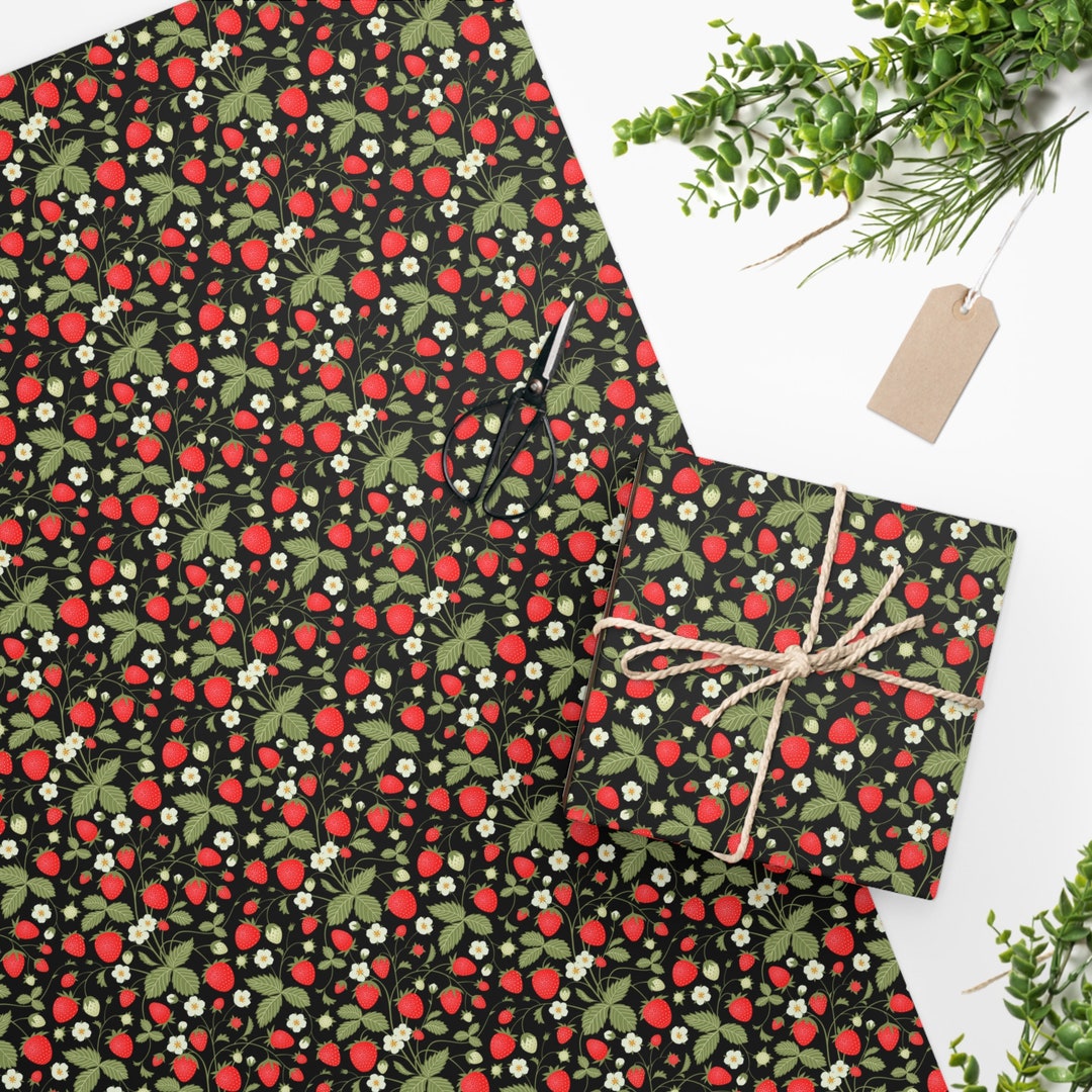 Strawberry Wrapping Paper, Fruit Gift Wrap, Gardener Gift Wrap - Etsy