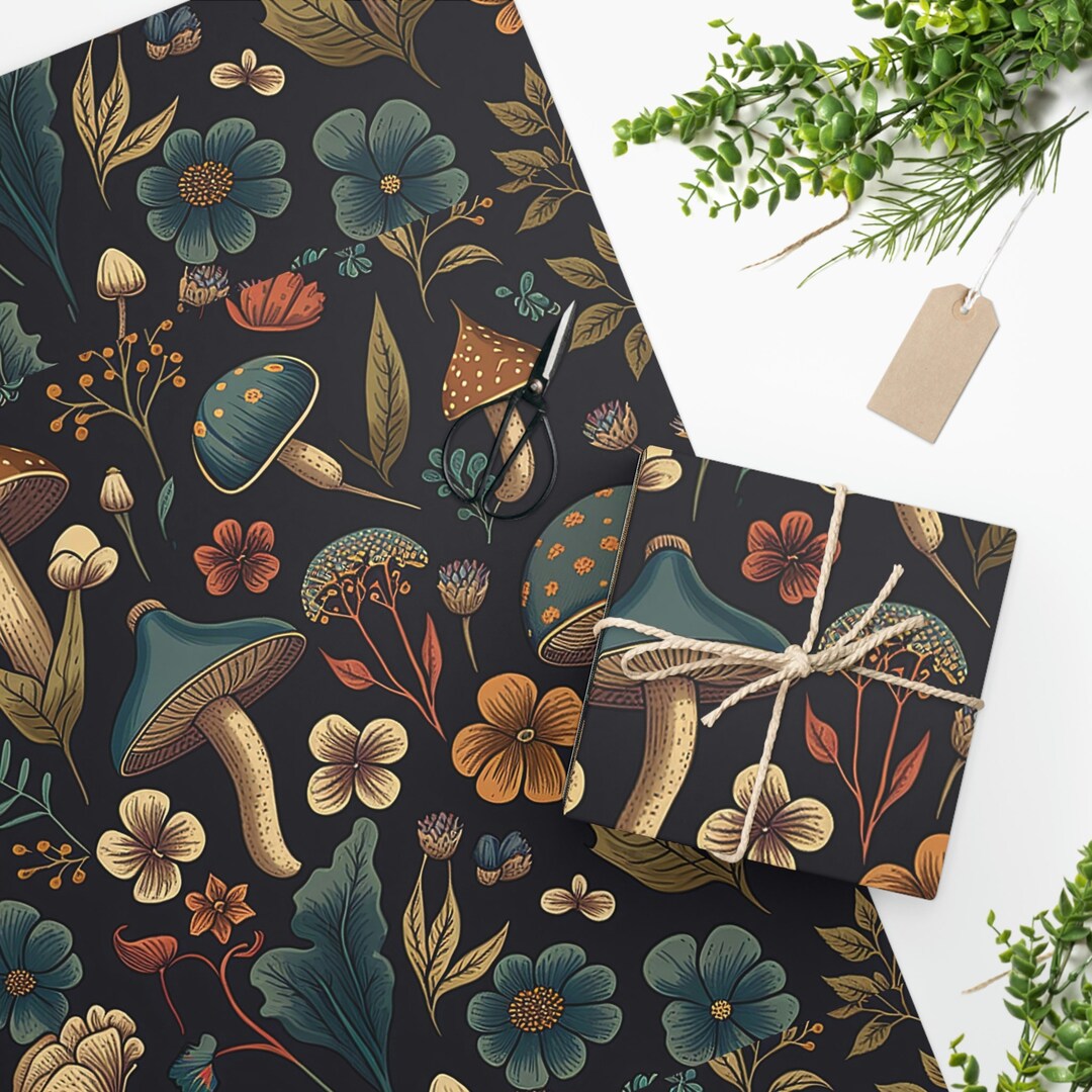 Mushroom Wrapping Paper Botanical Wrapping Paper Mothers Day - Etsy