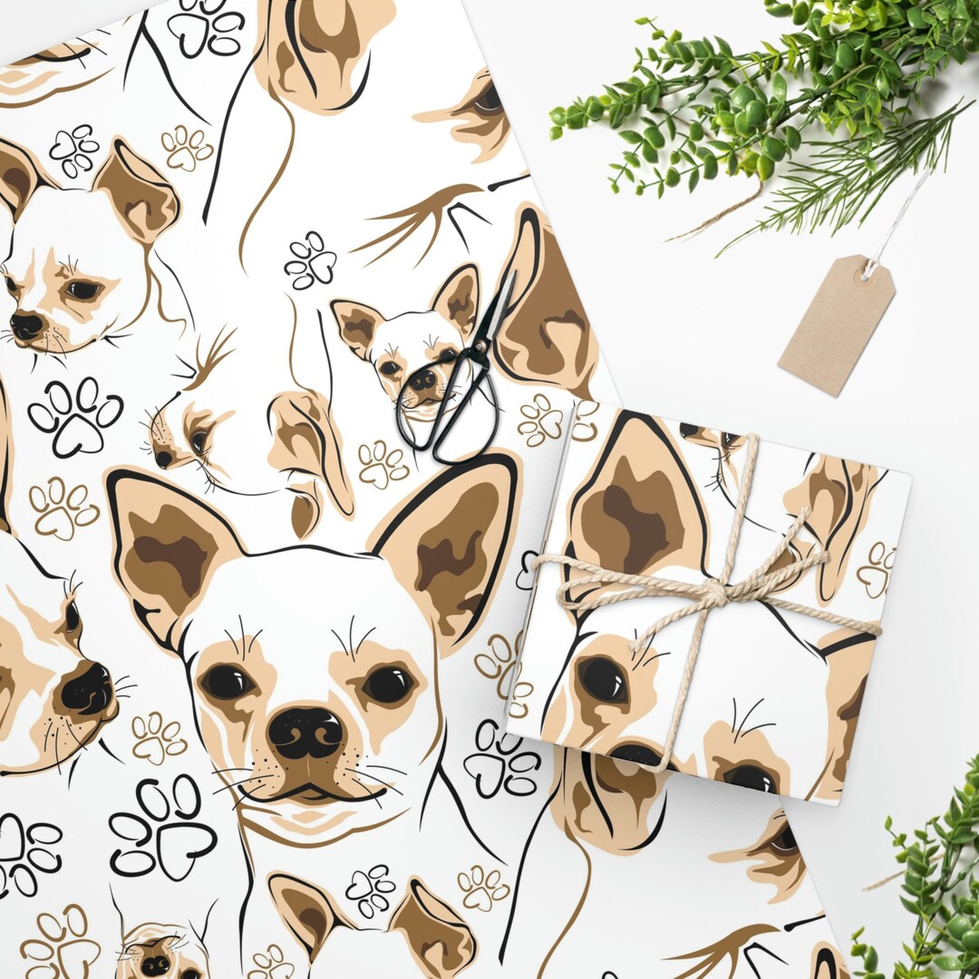 Chihuahua Wrapping Paper, Dog Gift Wrap, Dog Lover Wrapping Paper - Etsy