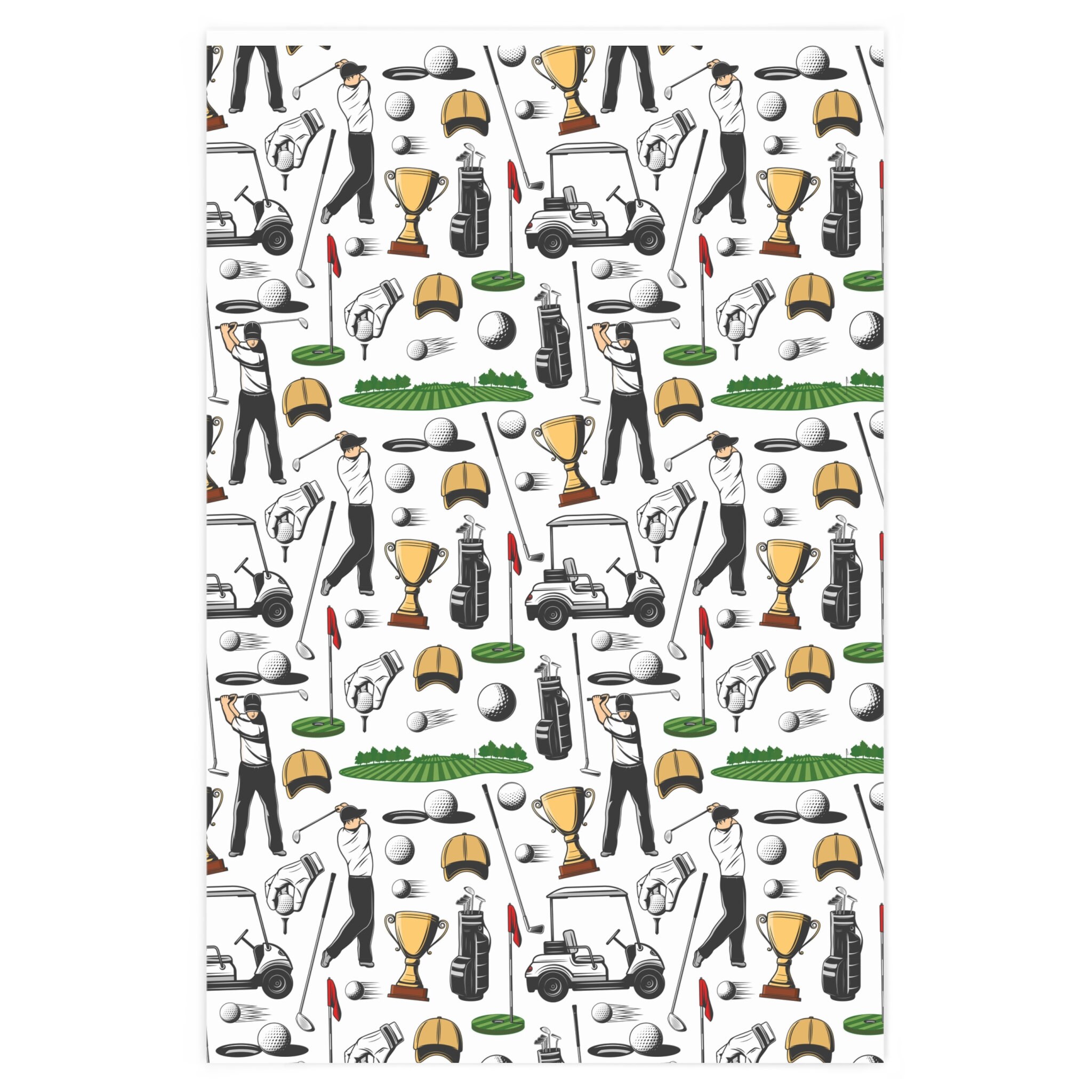 Golf Theme Wrapping Paper Fathers Day Gift Wrap Golf Player - Etsy
