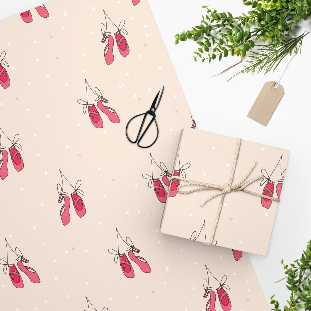 Ballerina Gift Wrap, Ballet Pointes Shoes Wrapping Paper, Ballet Dancer ...