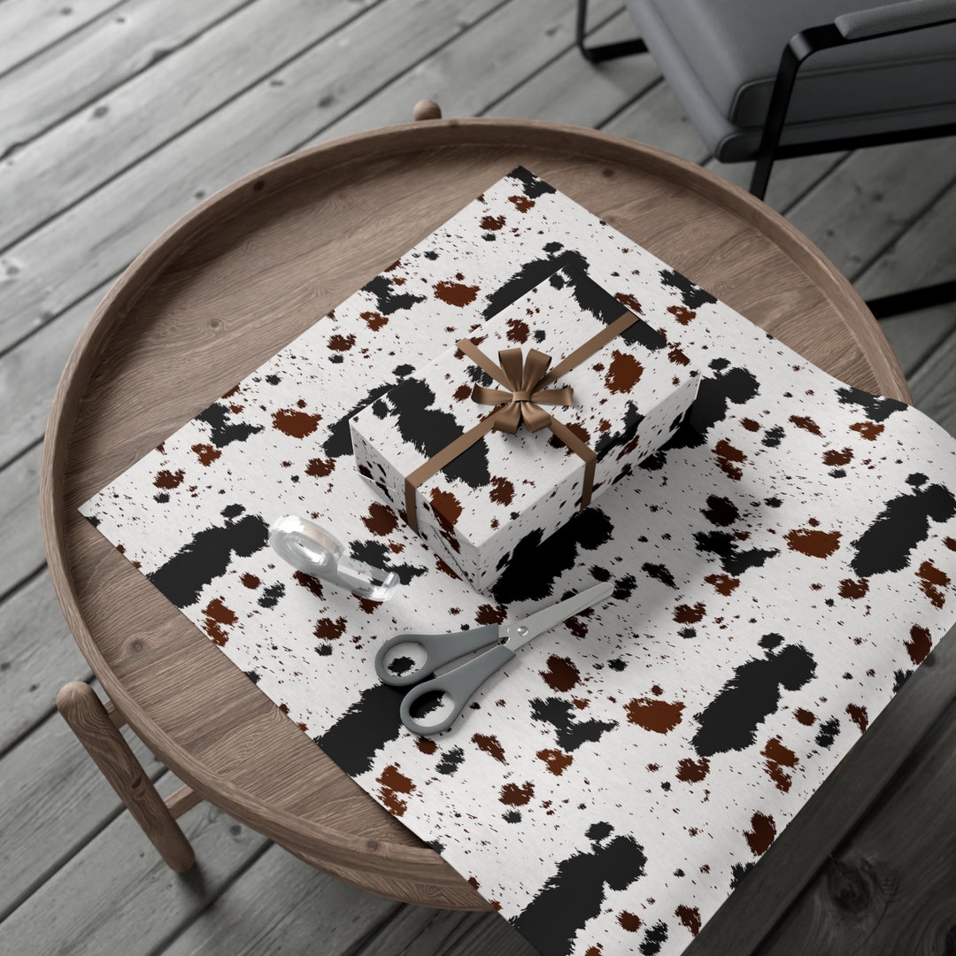 Cow Print Wrapping Paper, Farmhouse Gift Wrap, Animal Print Gift Wrap ...