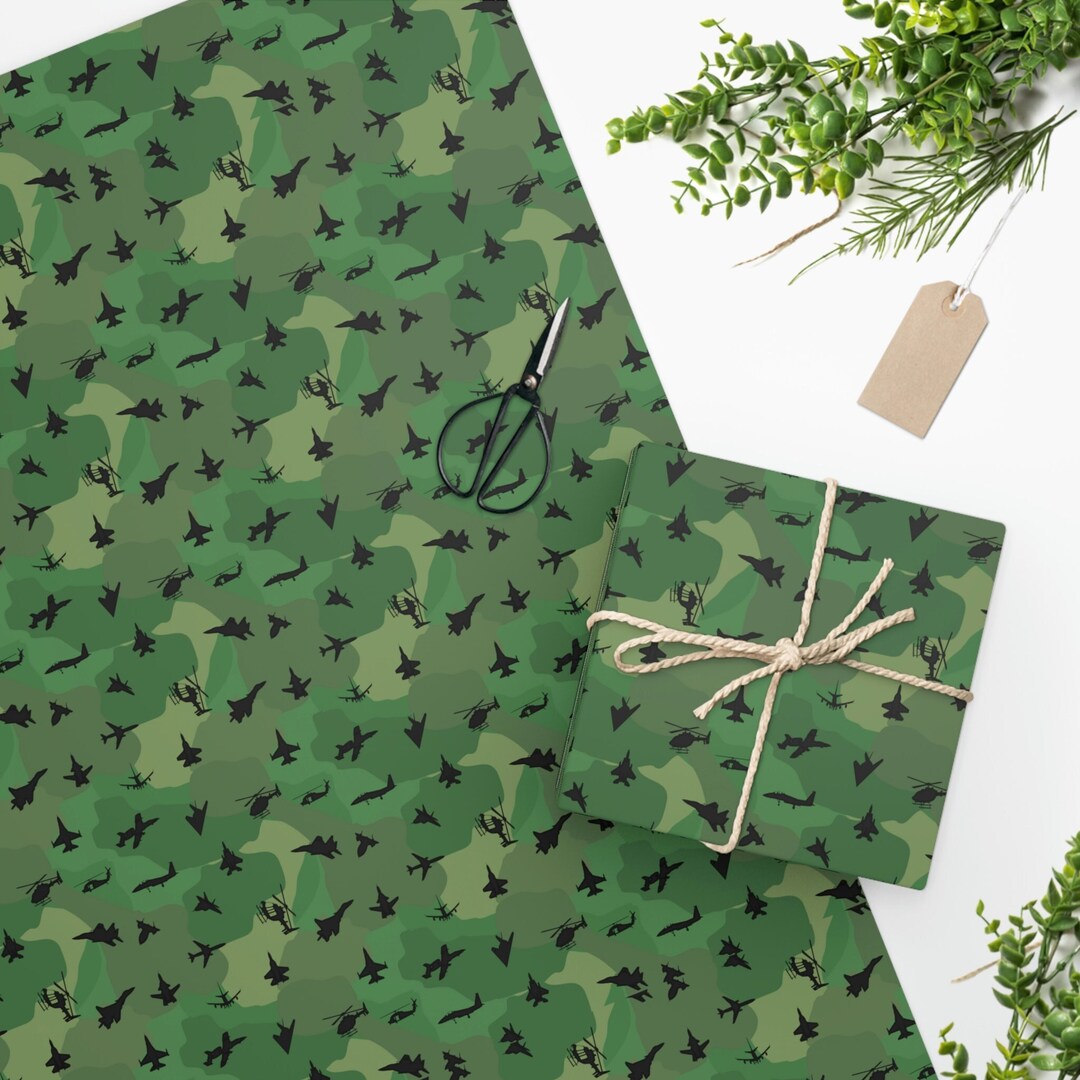Camo Wrapping Paper, Military Pattern Wrapping Paper, Soldier Gift Wrap ...