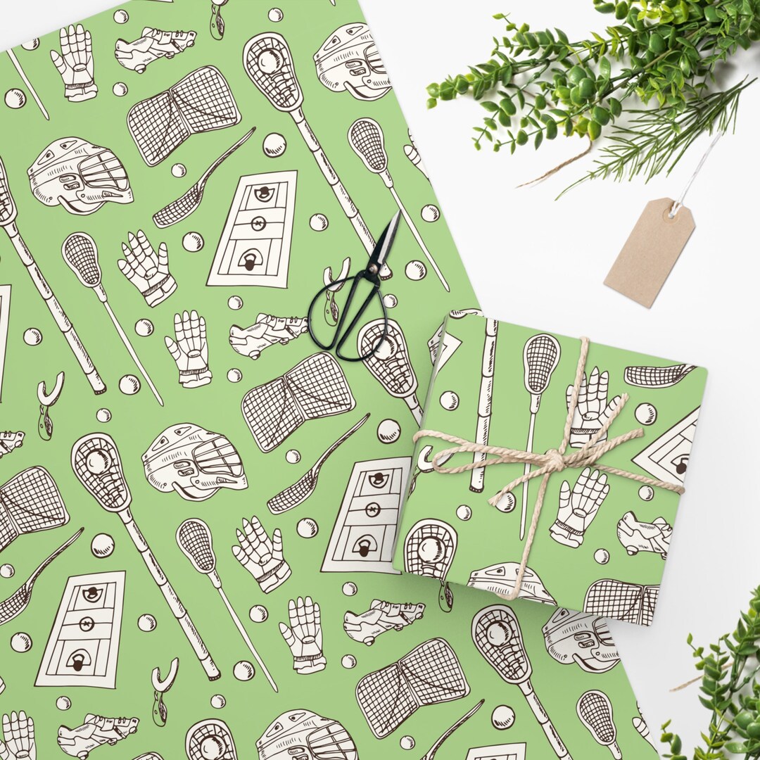 Lacrosse Wrapping Paper Lacrosse Player Gift Wrap Sports - Etsy