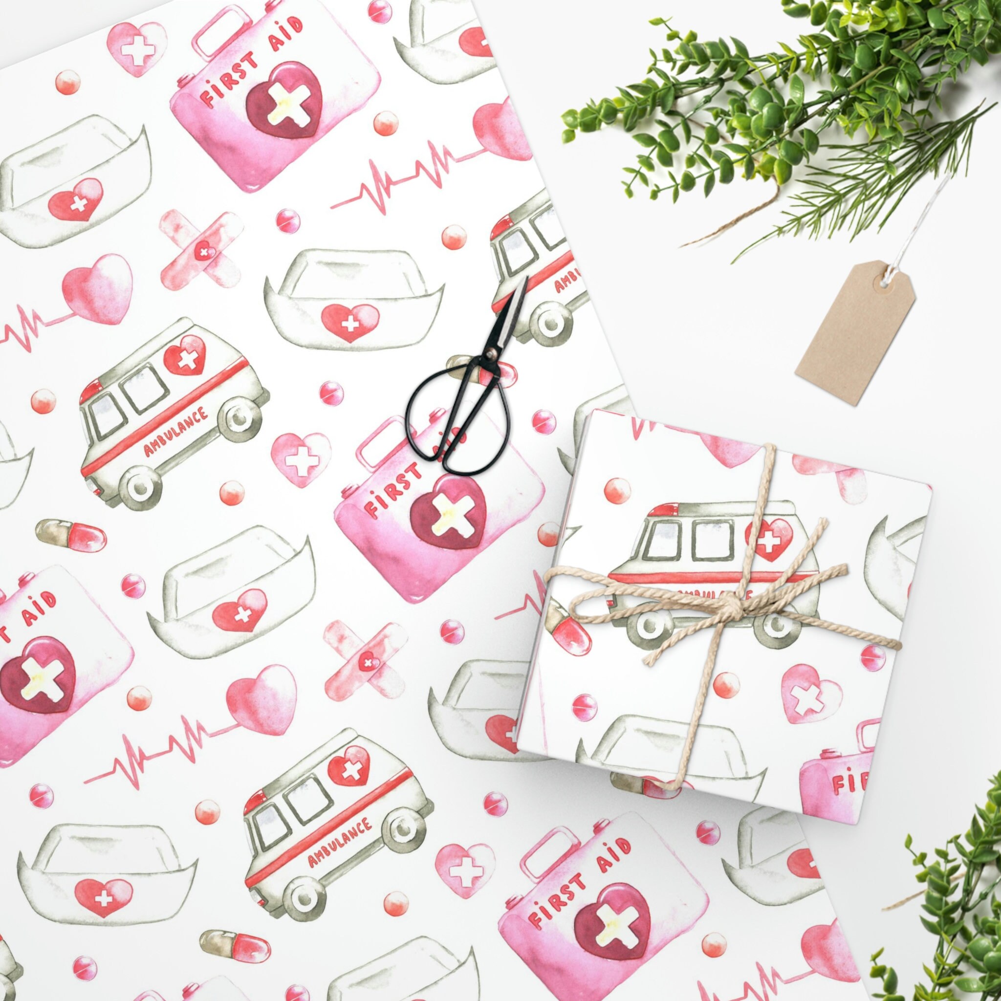 Nurse Gift Wrap, Nurses Day Wrapping Paper, Doctor Wrapping Paper, LVN ...