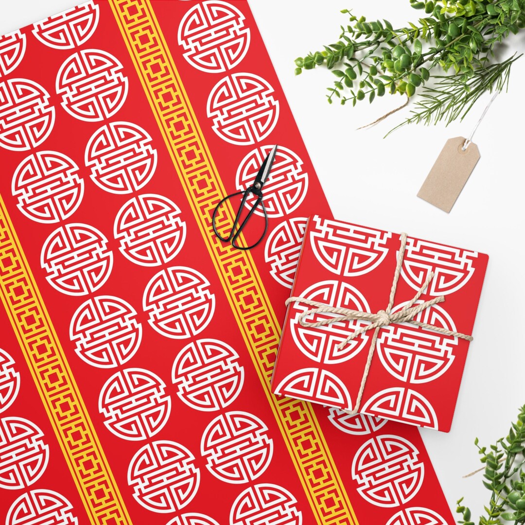 Chinese Wrapping Paper, Red Gift Wrap, Chinese New Year Wrapping Paper ...