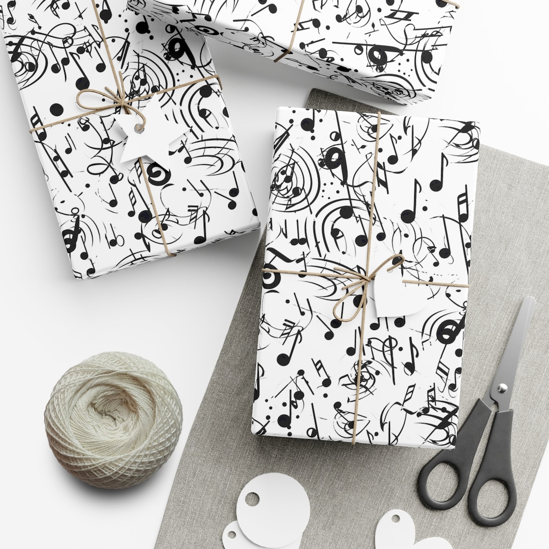 Music Notes Gift Wrapping Paper, Musician Gift Wrap, Singer Gift Wrap ...
