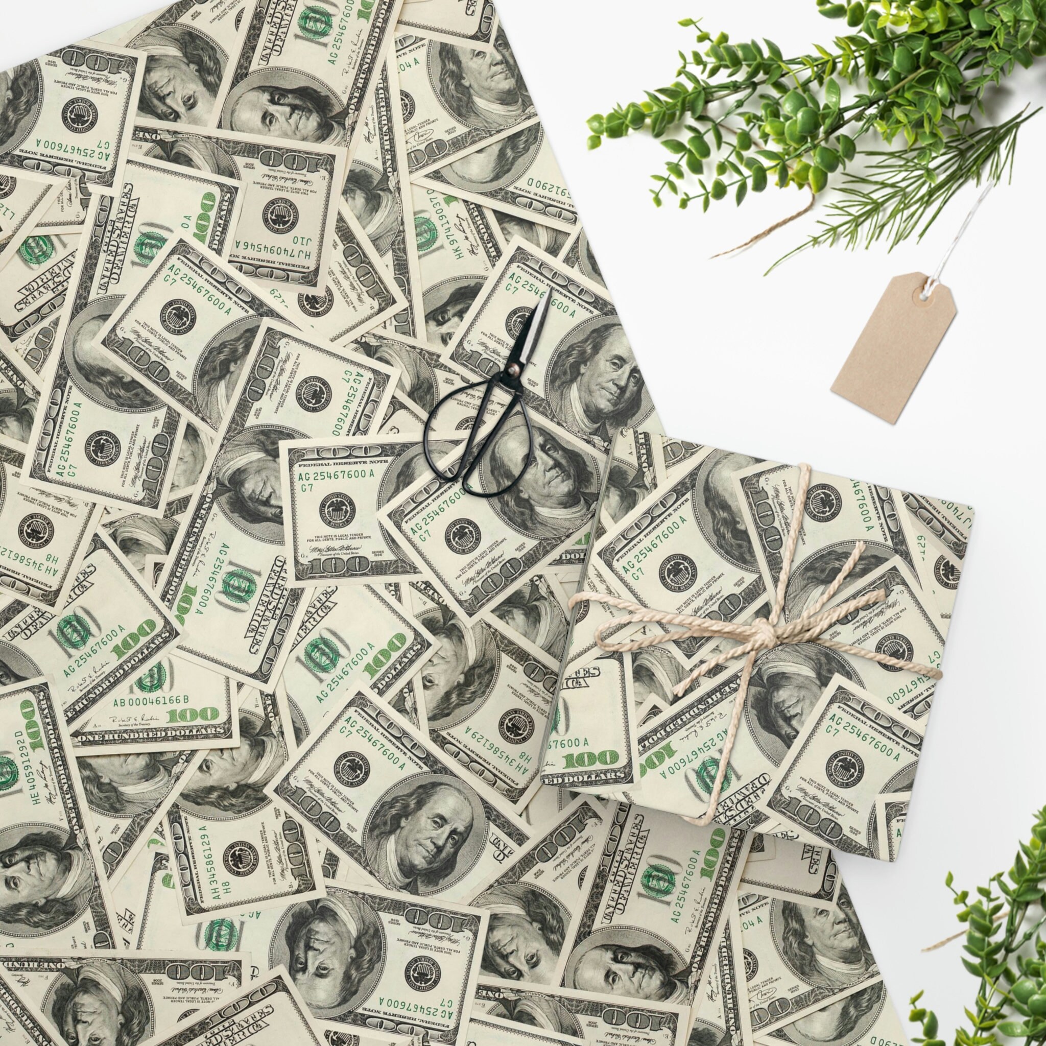 100 Dollar Bill Gift Wrap Funny Gift Wrap Fathers Day Gift - Etsy
