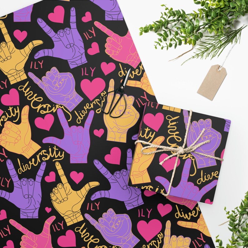 ASL Wrapping Paper, Fathers Day Wrapping Paper, Mothers Day Gift Wrap ...