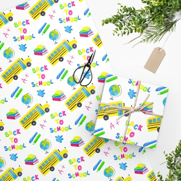 School Bus Wrapping Paper - Etsy