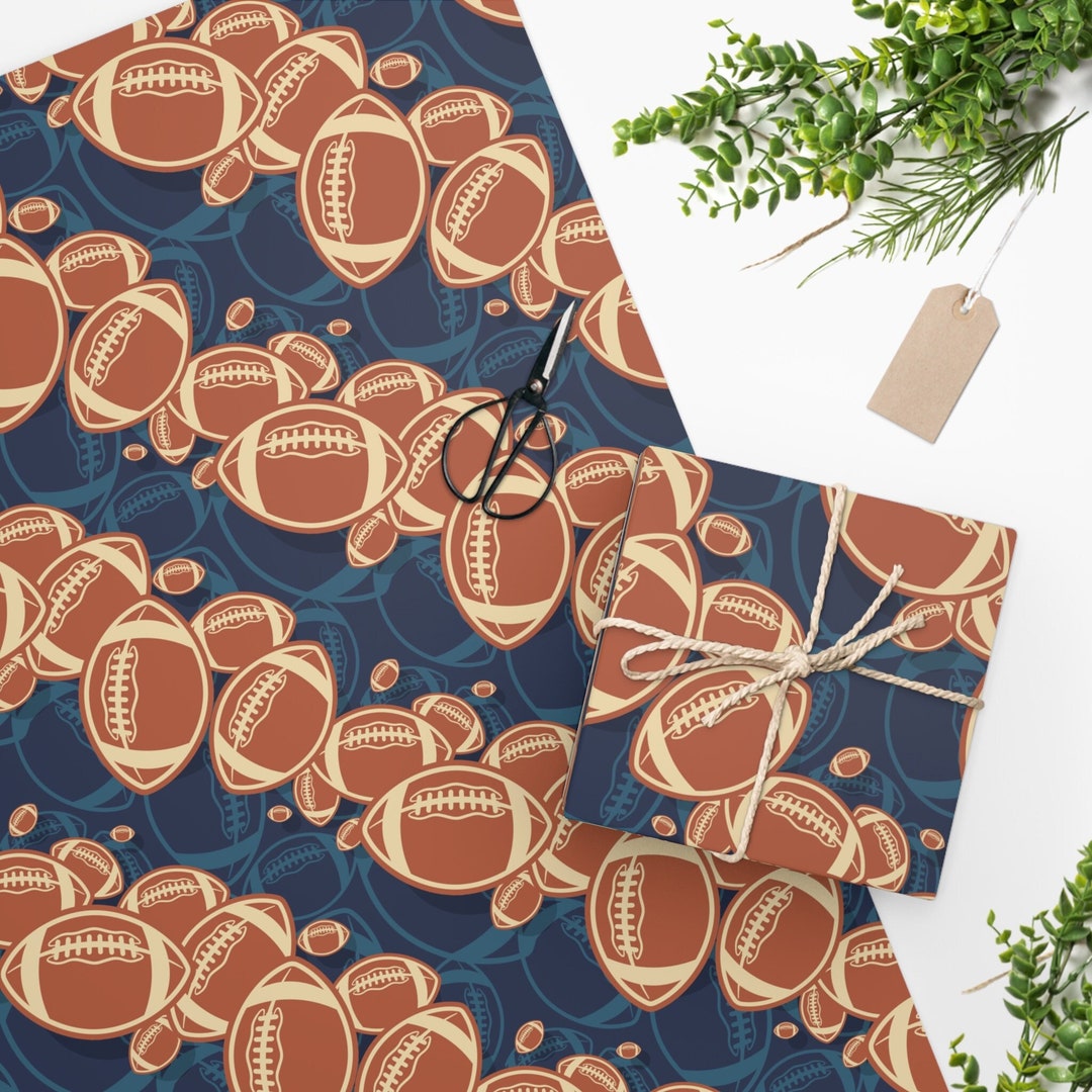 Football Wrapping Paper, Teamwork Gift Wrap, Football Gift Wrap, Sports ...